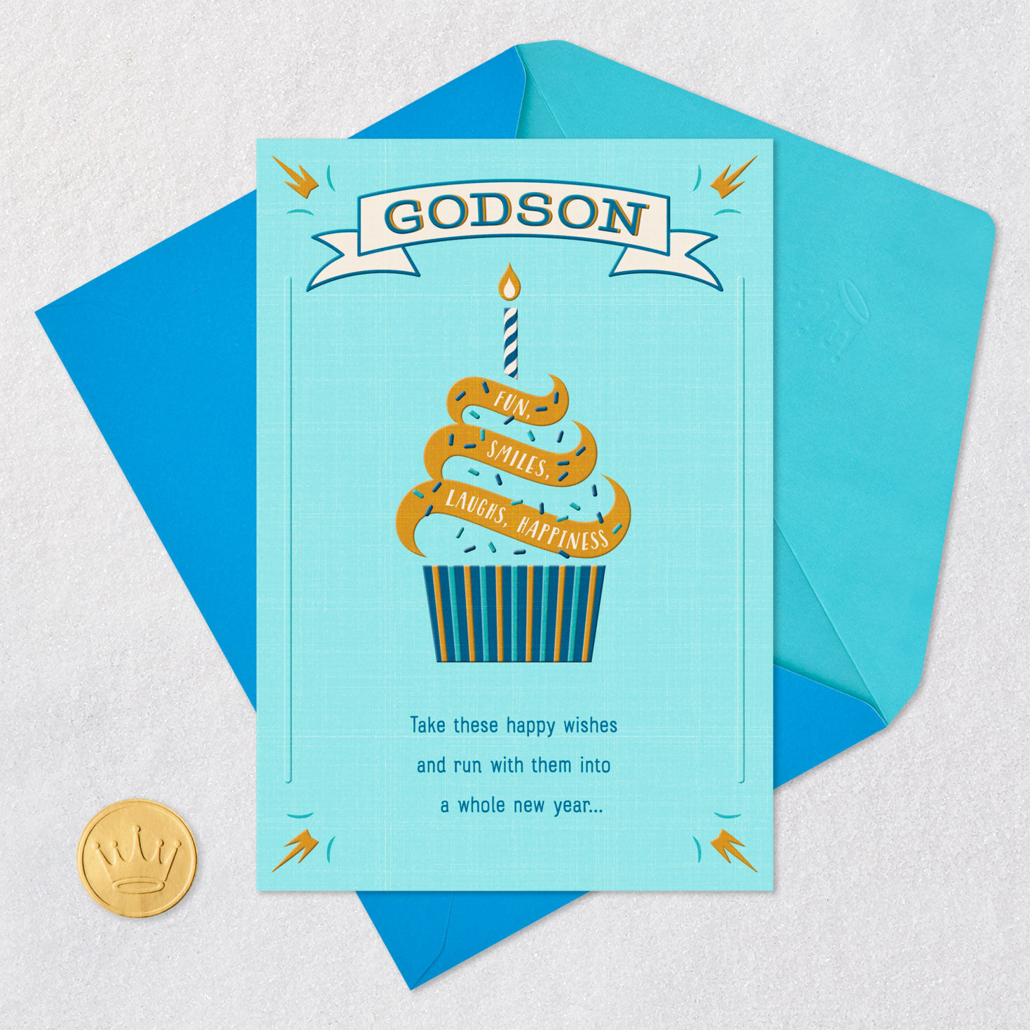 Happy Wishes for a Whole New Year Birthday Card for Godson - Greeting ...