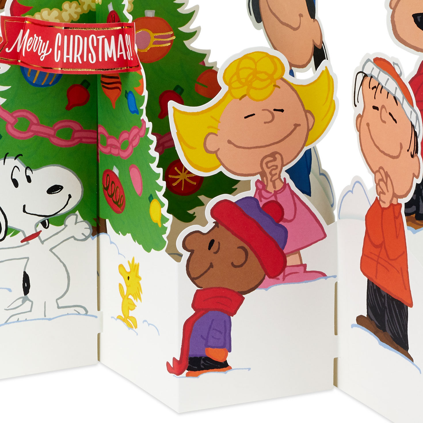 Jumbo The Peanuts® Gang Christmas Tree 3D Pop-Up Christmas Card ...