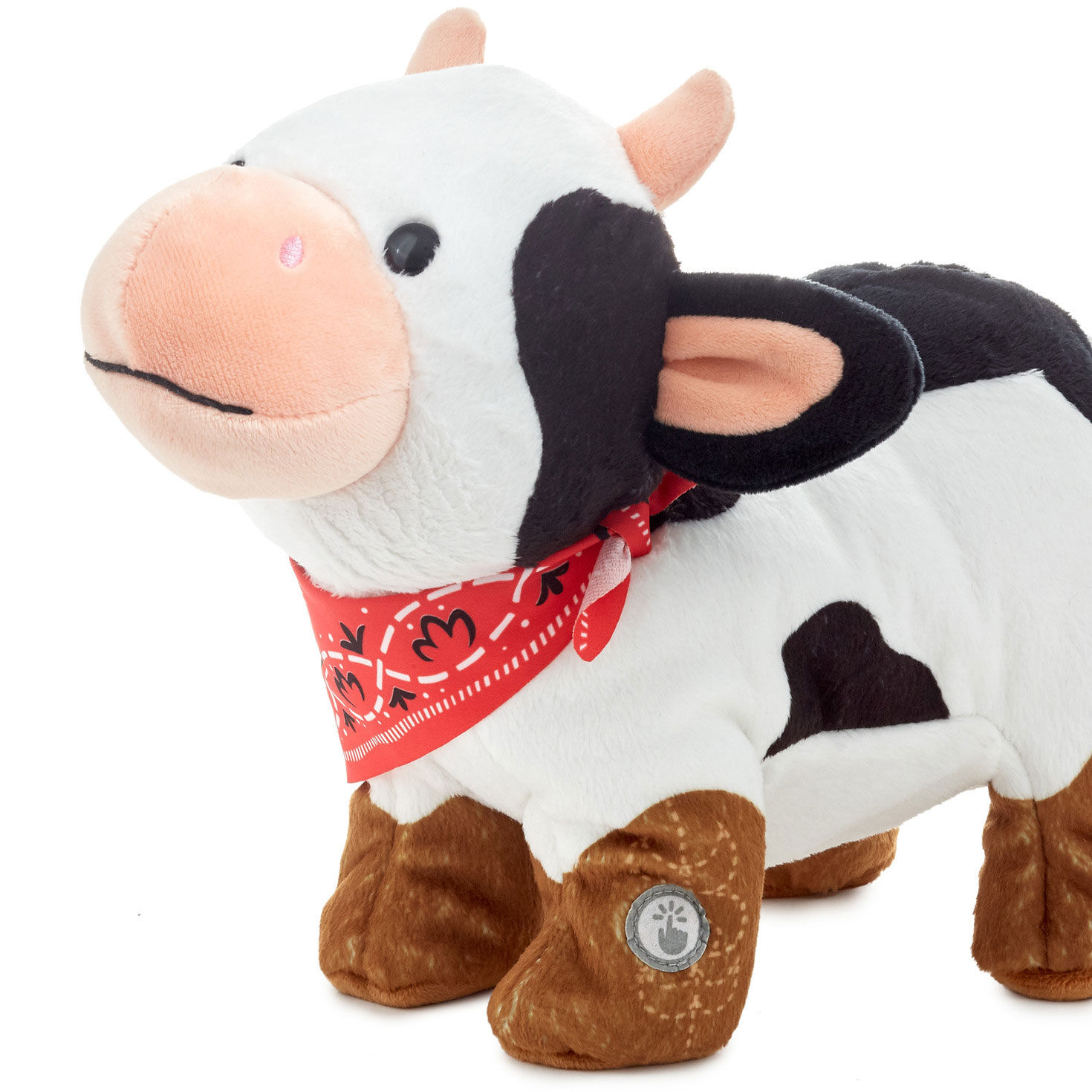 Spotted Cow in Boots Plush With Sound and Motion, 9" - Interactive ...