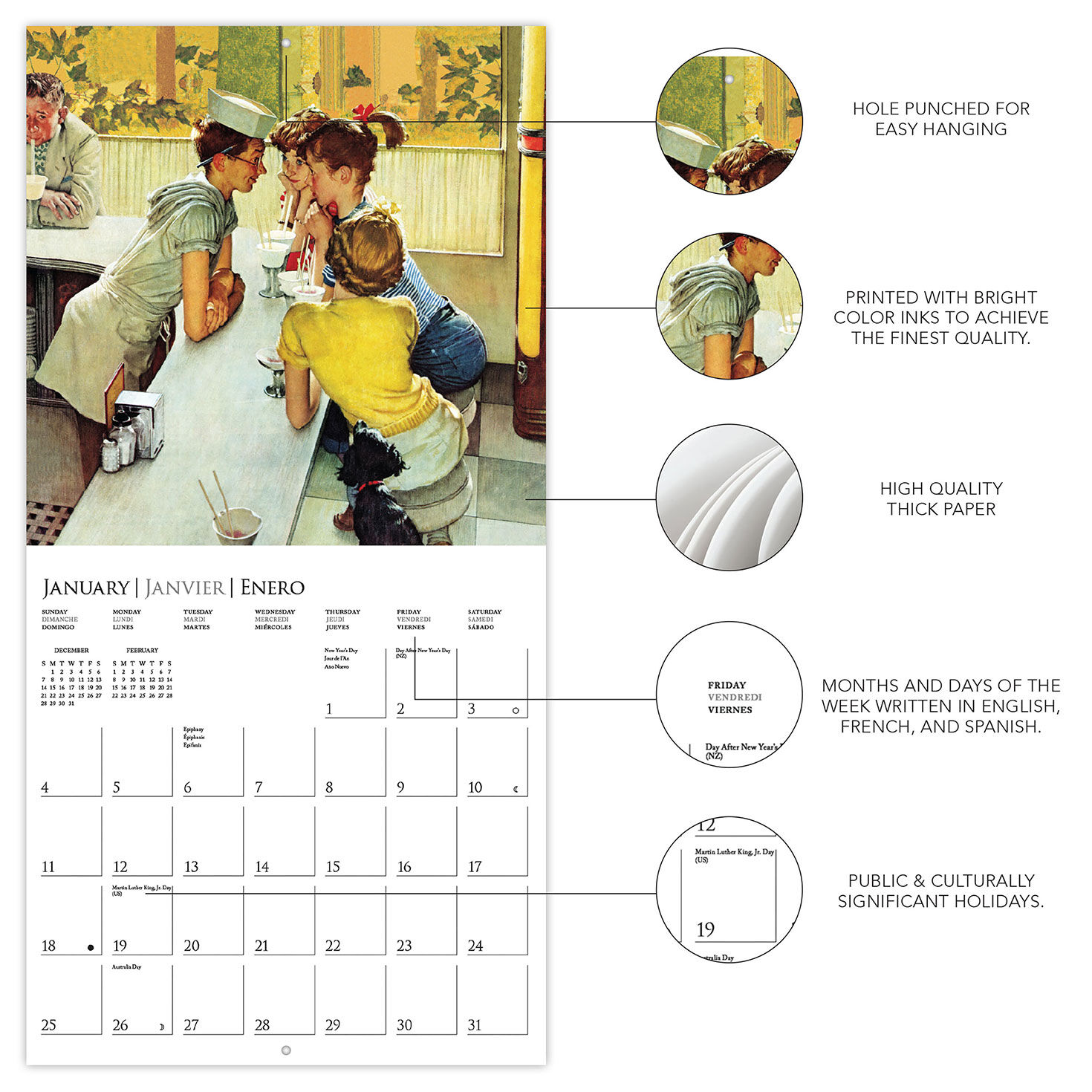 Graphique The Saturday Evening Post 16-Month 2026 Calendar - Calendars ...