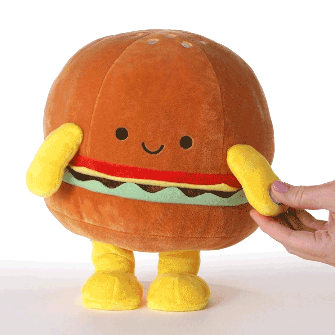 Hamburger Plush With Sound and Motion, 10" - Interactive Stuffed ...