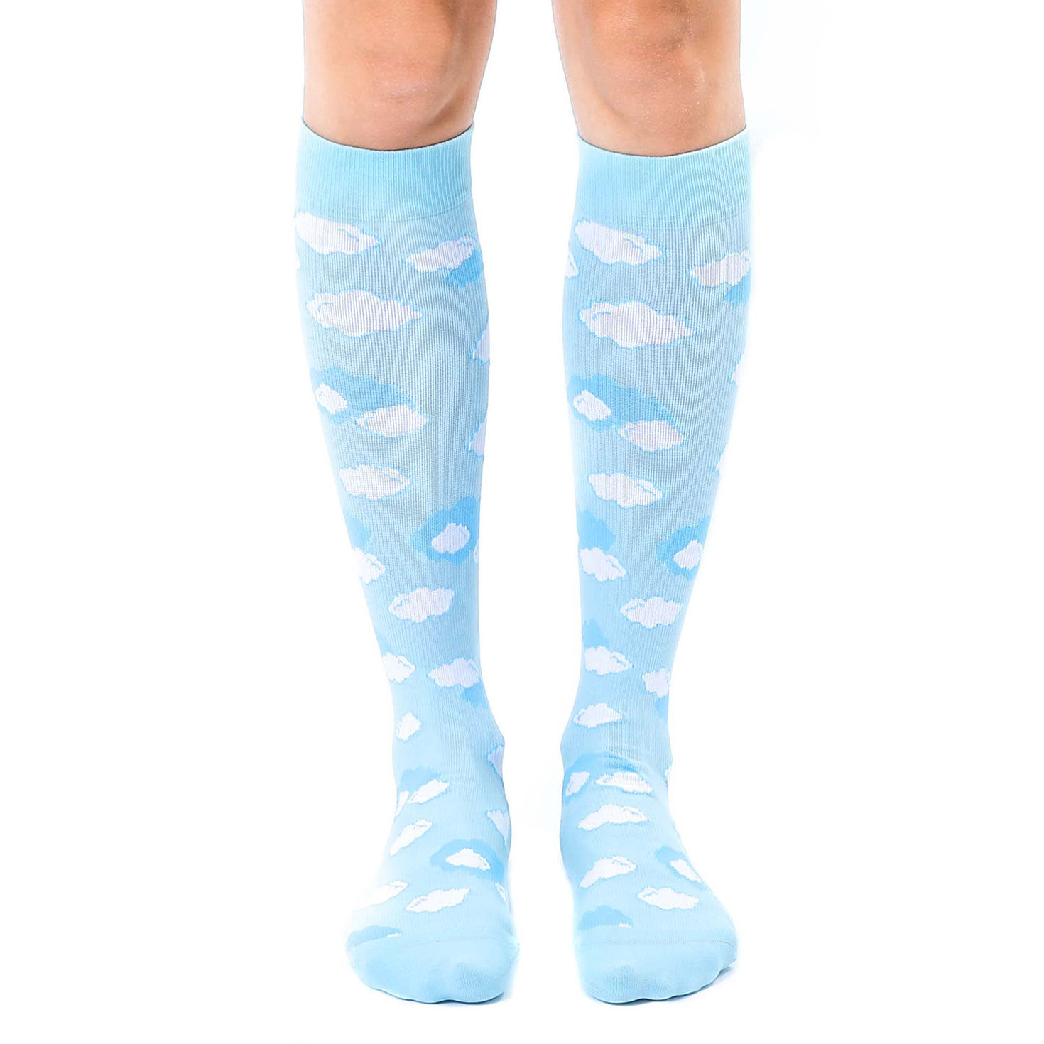 Living Royal Clouds on Sky Blue Compression Socks - Socks & Slippers ...