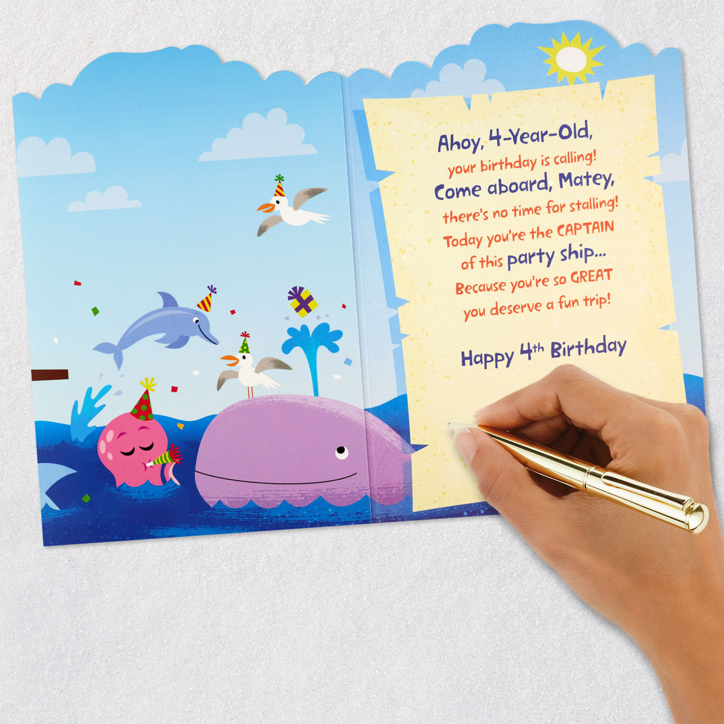 Pirate Ship Party 4th Birthday Card for Kids - Greeting Cards | Hallmark