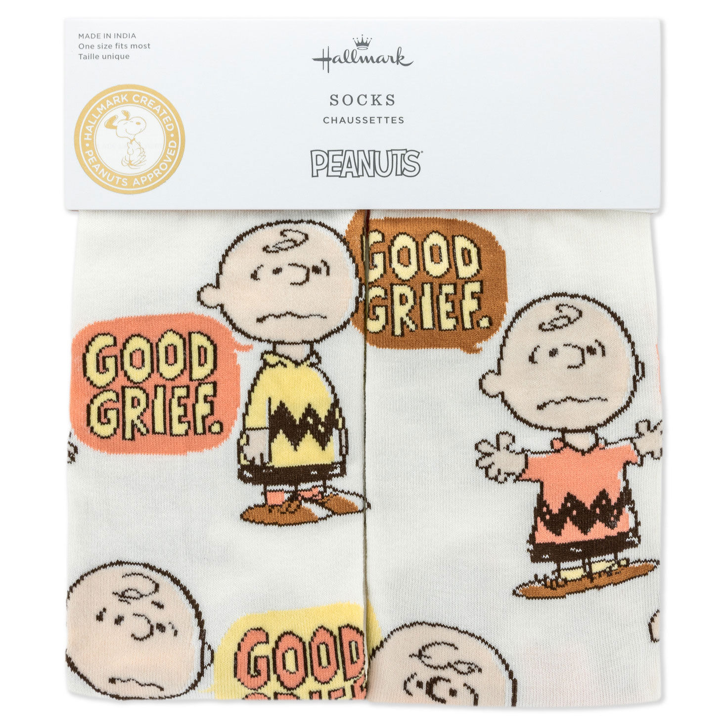 Peanuts® Charlie Brown Good Grief Novelty Crew Socks - Socks & Slippers ...