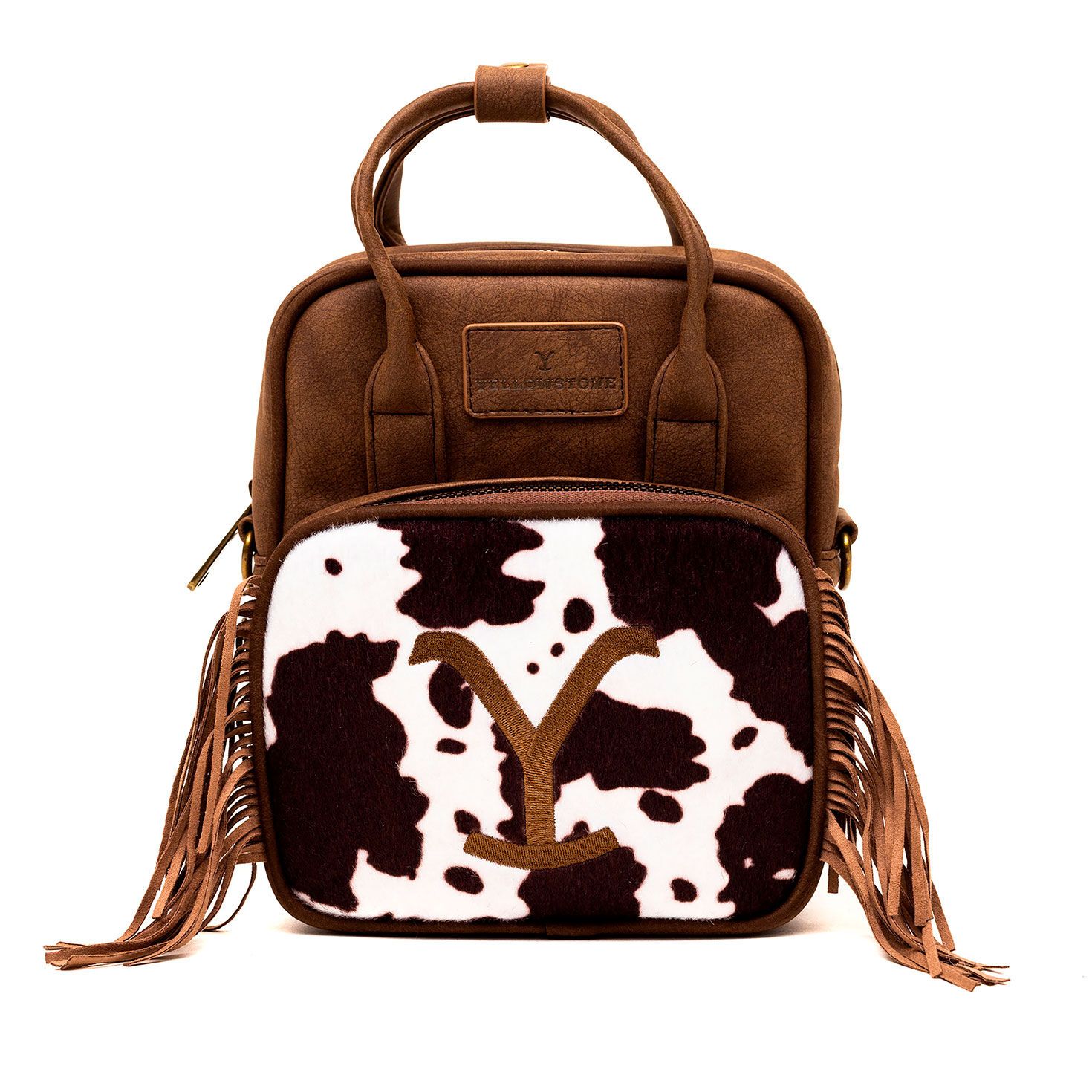 Buckle-Down Yellowstone Dutton Ranch Faux Cowhide Crossbody Bag ...
