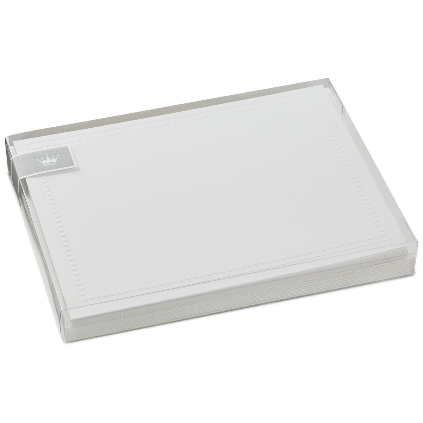 Embossed Beaded Border Blank Note Cards, Box of 10 - Note Cards ...