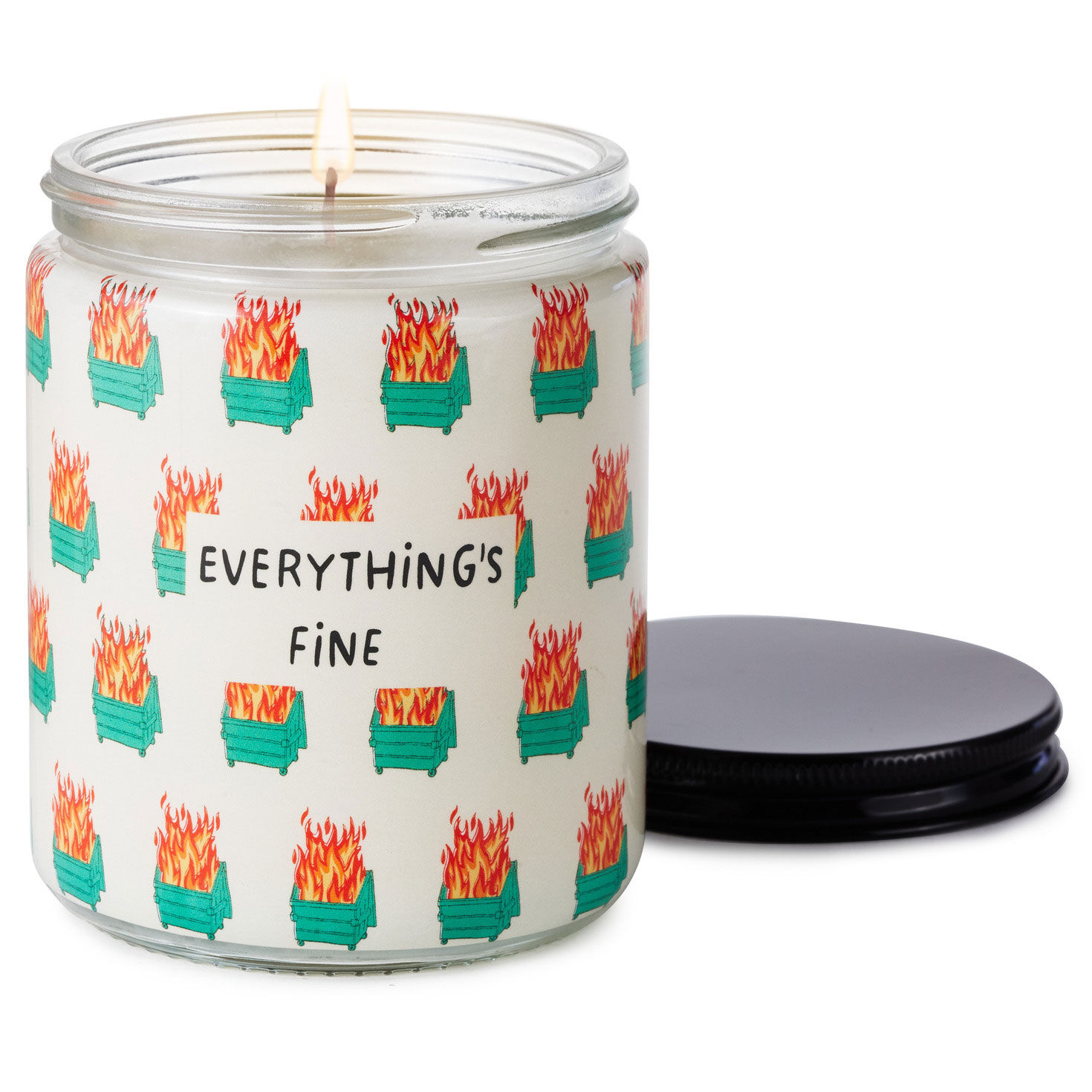 Dumpster Fire Everything's Fine Scented Single-Wick Jar Candle, 7 oz ...