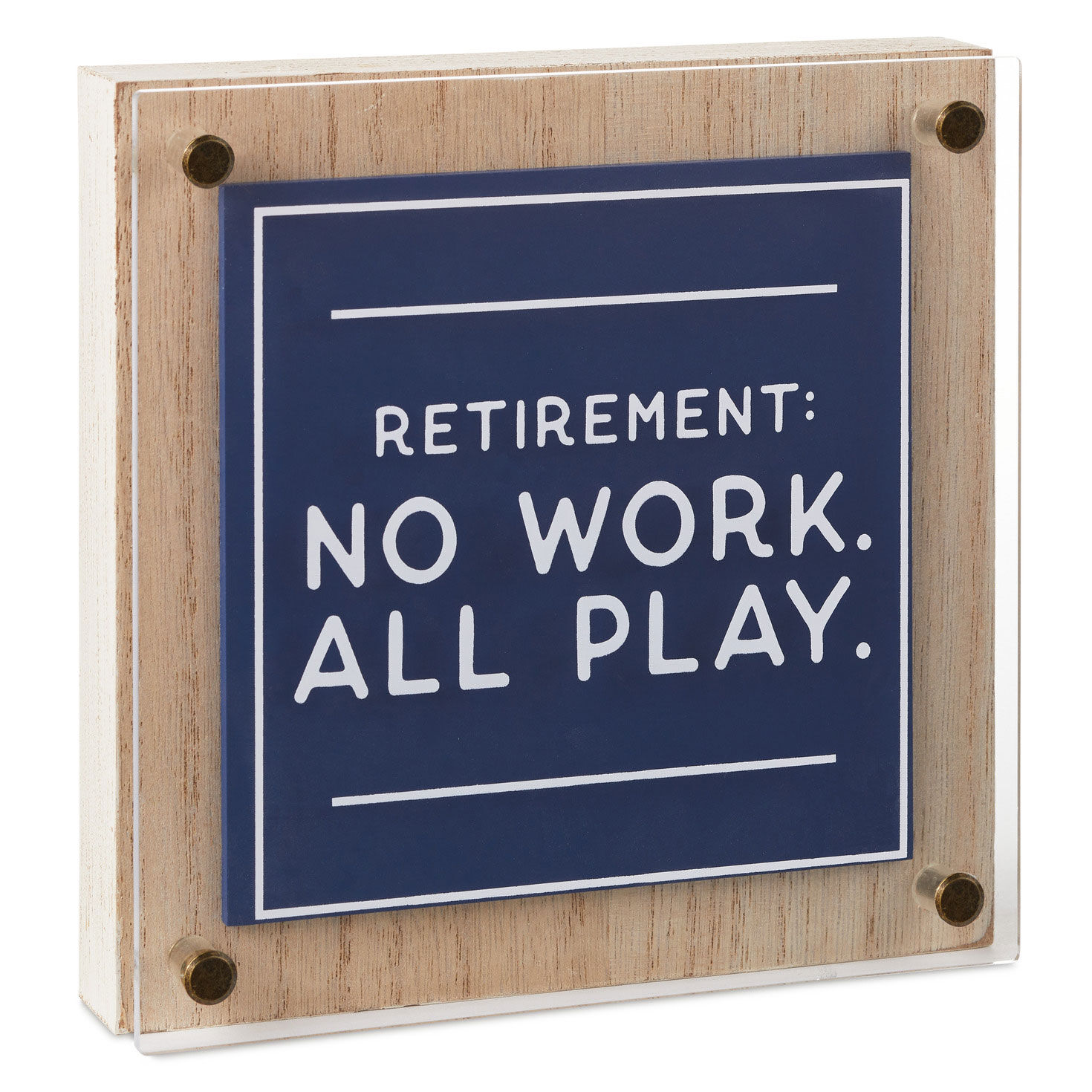 Retirement: No Work All Play Layered Wall Decor, 6.5" - Plaques & Signs ...