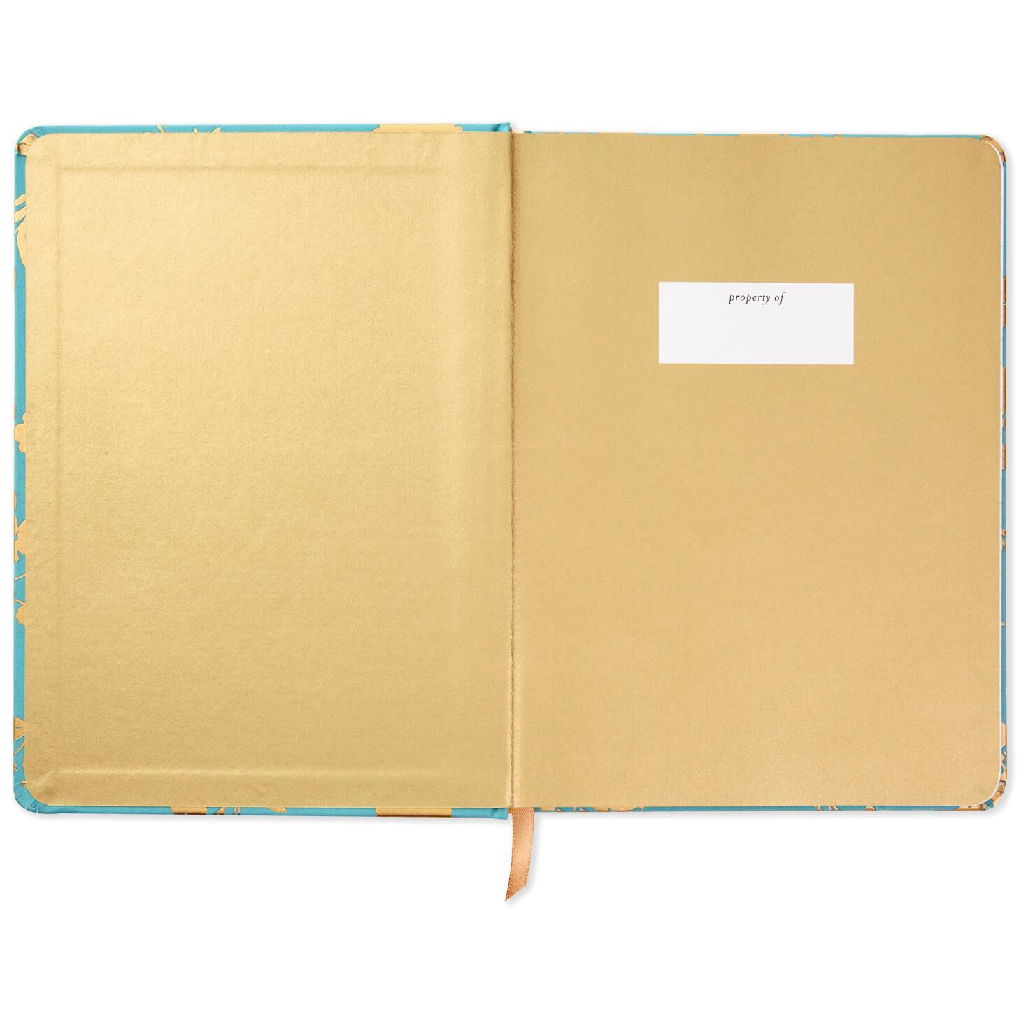 Gold Toile on Aqua Hardback Notebook - Notebooks & Journals | Hallmark