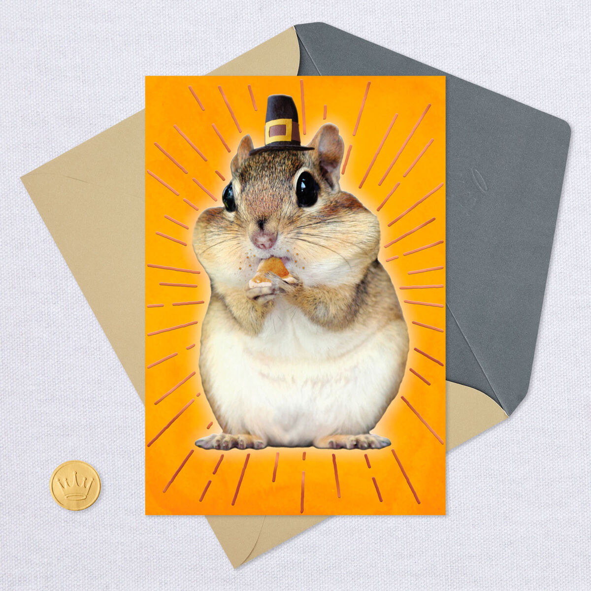 Chipmunk Cheeks Funny Thanksgiving Card - Greeting Cards - Hallmark