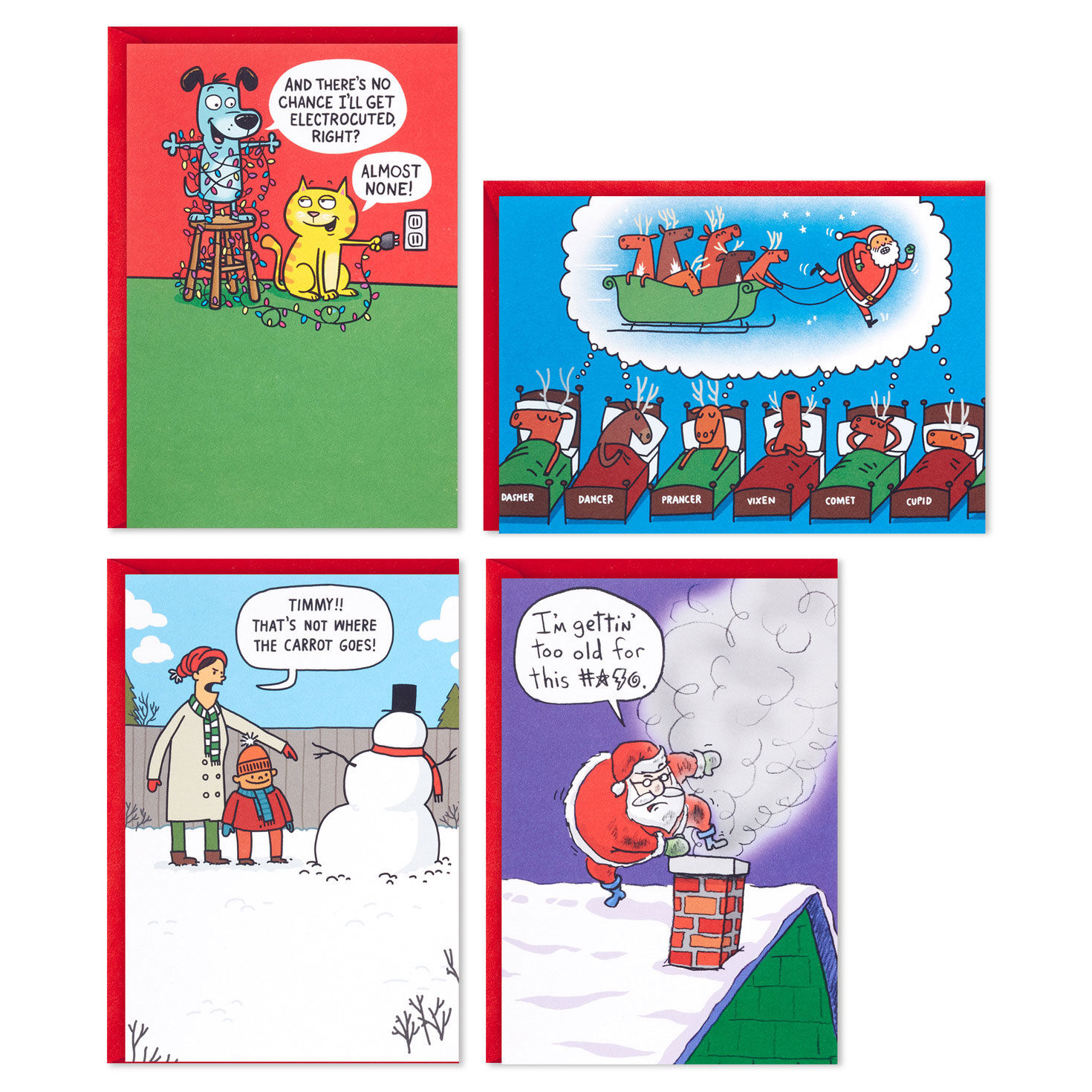 Merry Mischief Funny Assorted Christmas Cards, Pack of 24 - Boxed Cards ...