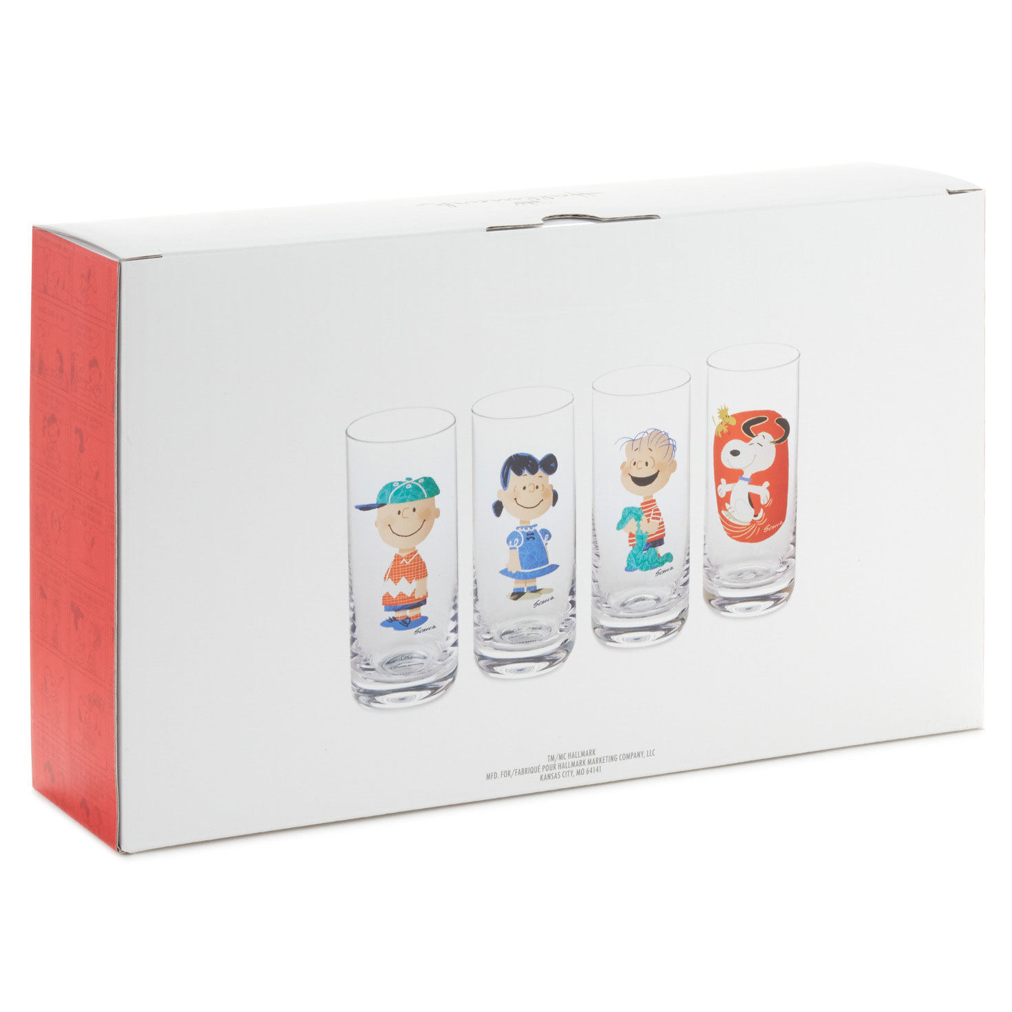 Peanuts® Snoopy and Friends Tall Drinking Glasses, Set of 4 - Glassware ...