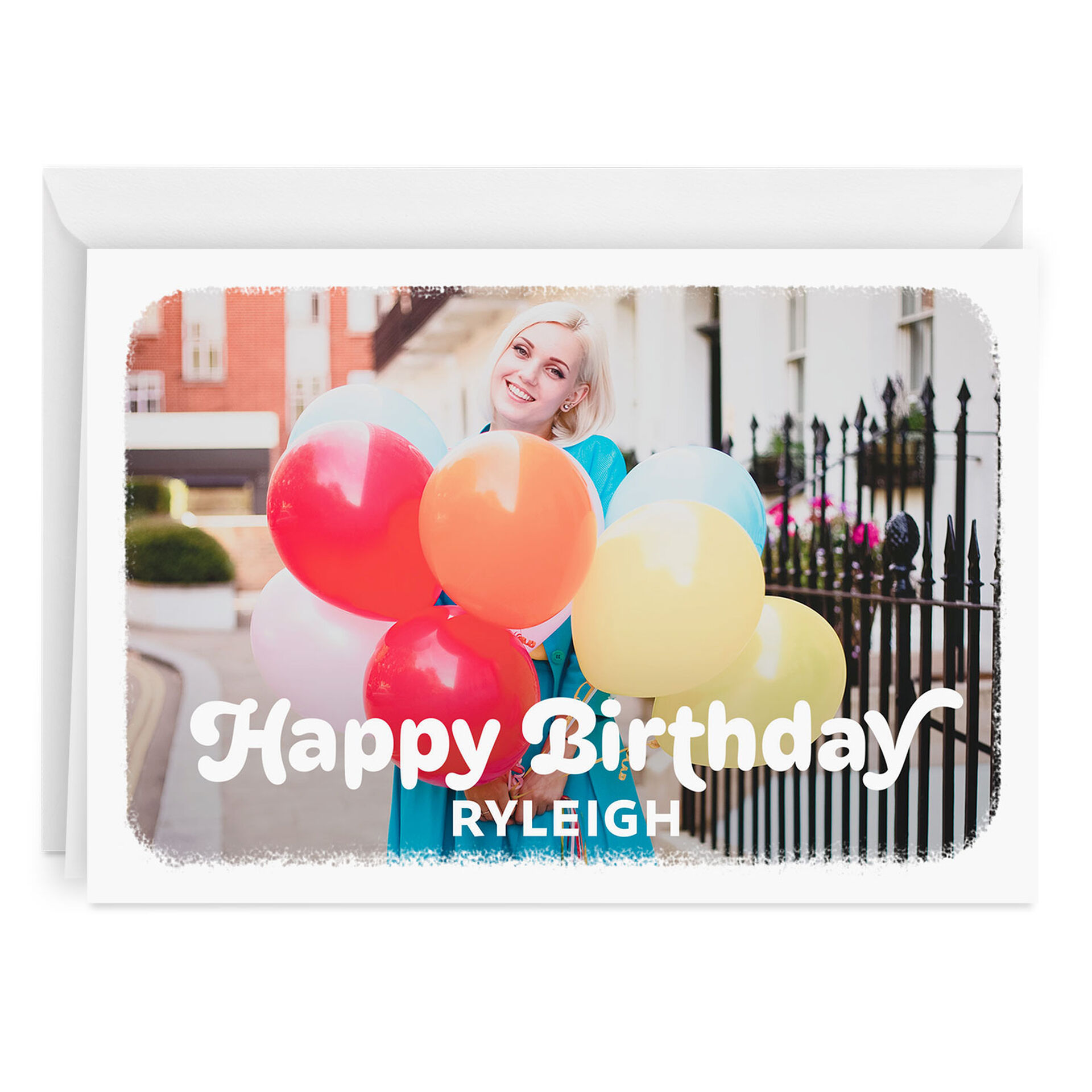 Personalized Full Photo Birthday Photo Card, 5x7 Horizontal - Greeting ...