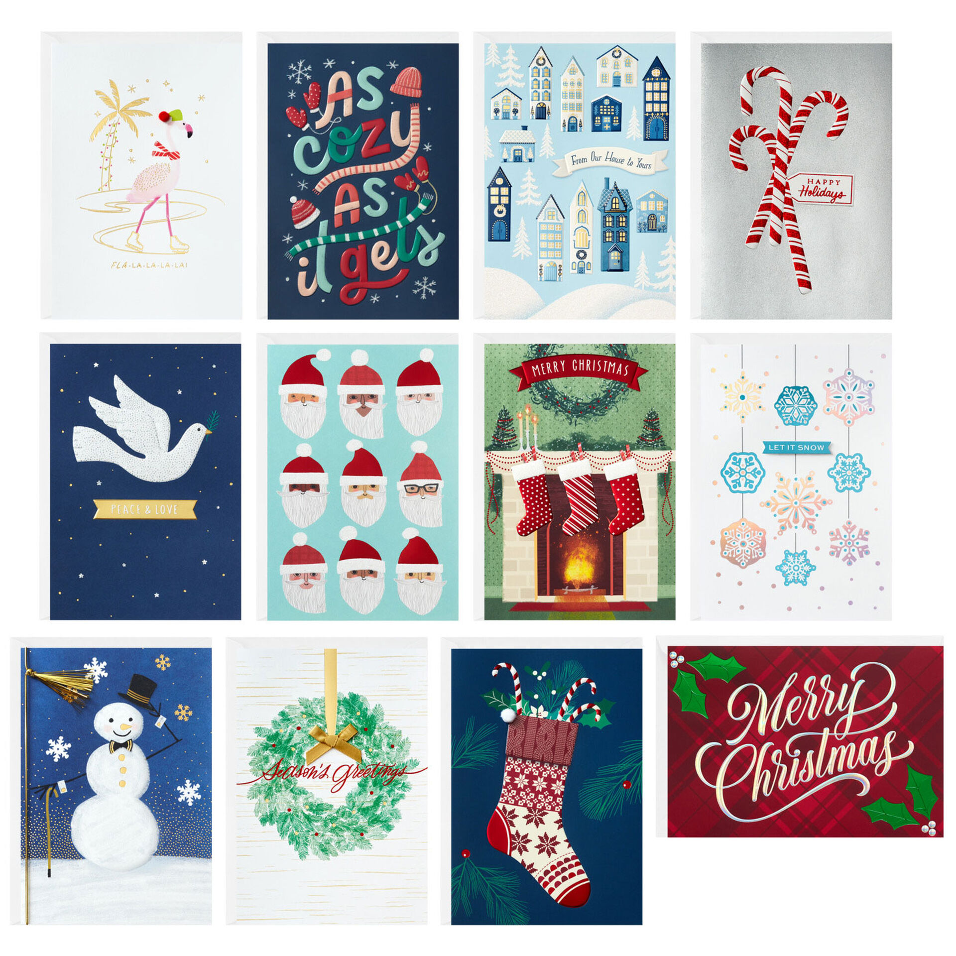 Holiday Glam Christmas Cards Assortment, Set of 12 - Boxed Cards - Hallmark