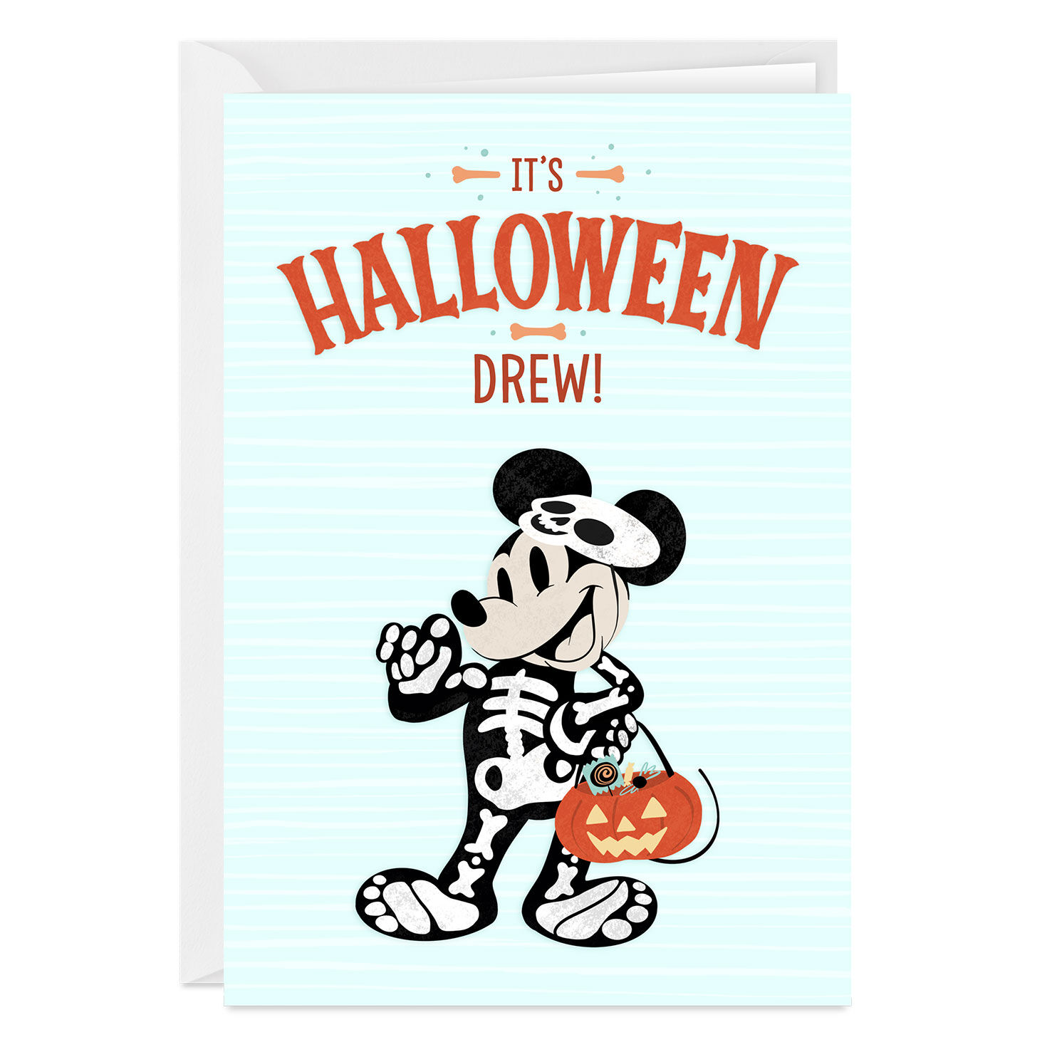Disney Mickey Mouse Skeleton Custom Halloween Card - Greeting Cards ...