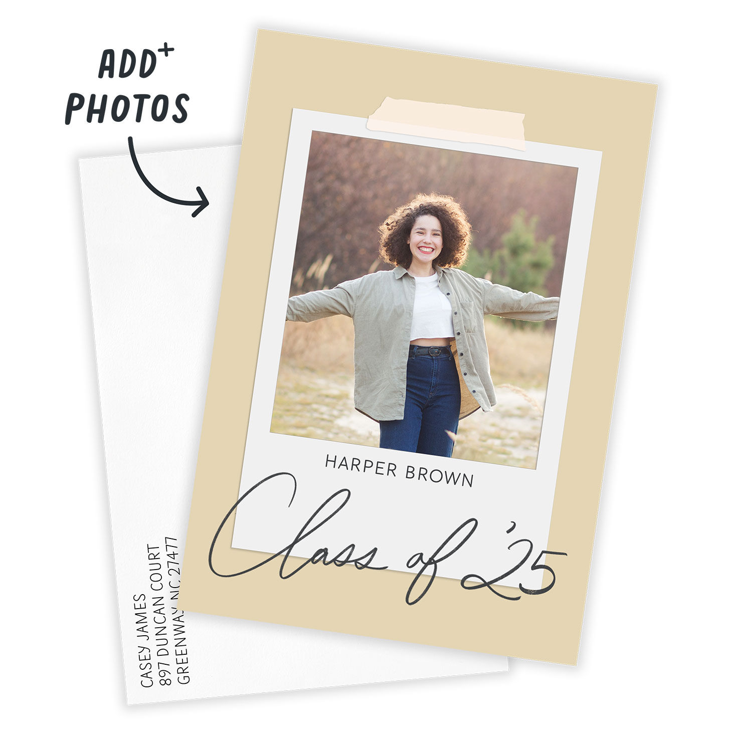 White Frame Class of '25 Graduation Announcement - Announcements | Hallmark