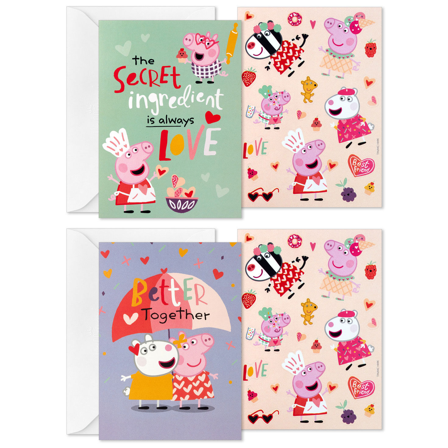 Peppa Pig Kids Assorted Valentines With Stickers, Pack of 24 - Boxed ...