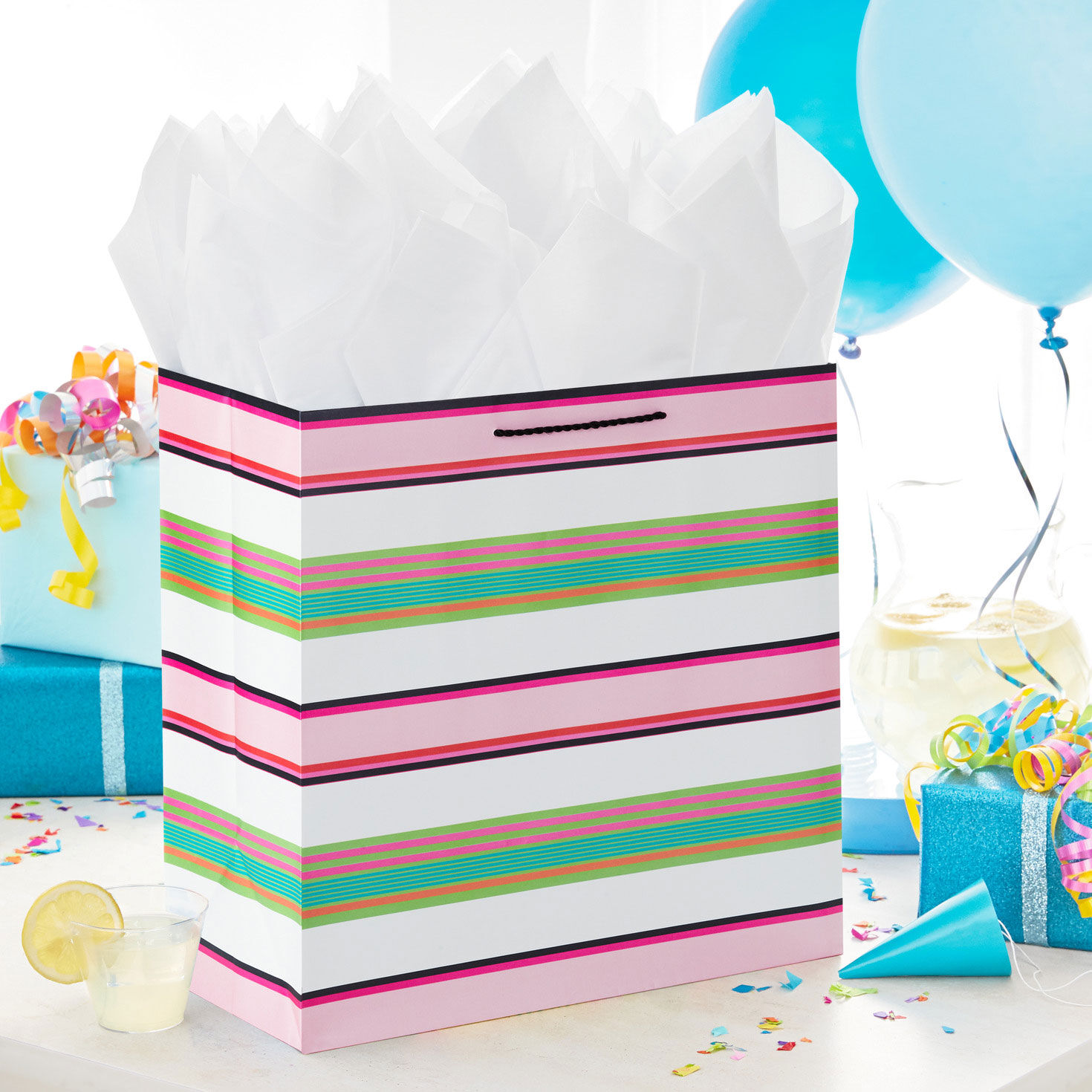 15" Modern Stripes Extra-Deep Gift Bag - Gift Bags | Hallmark