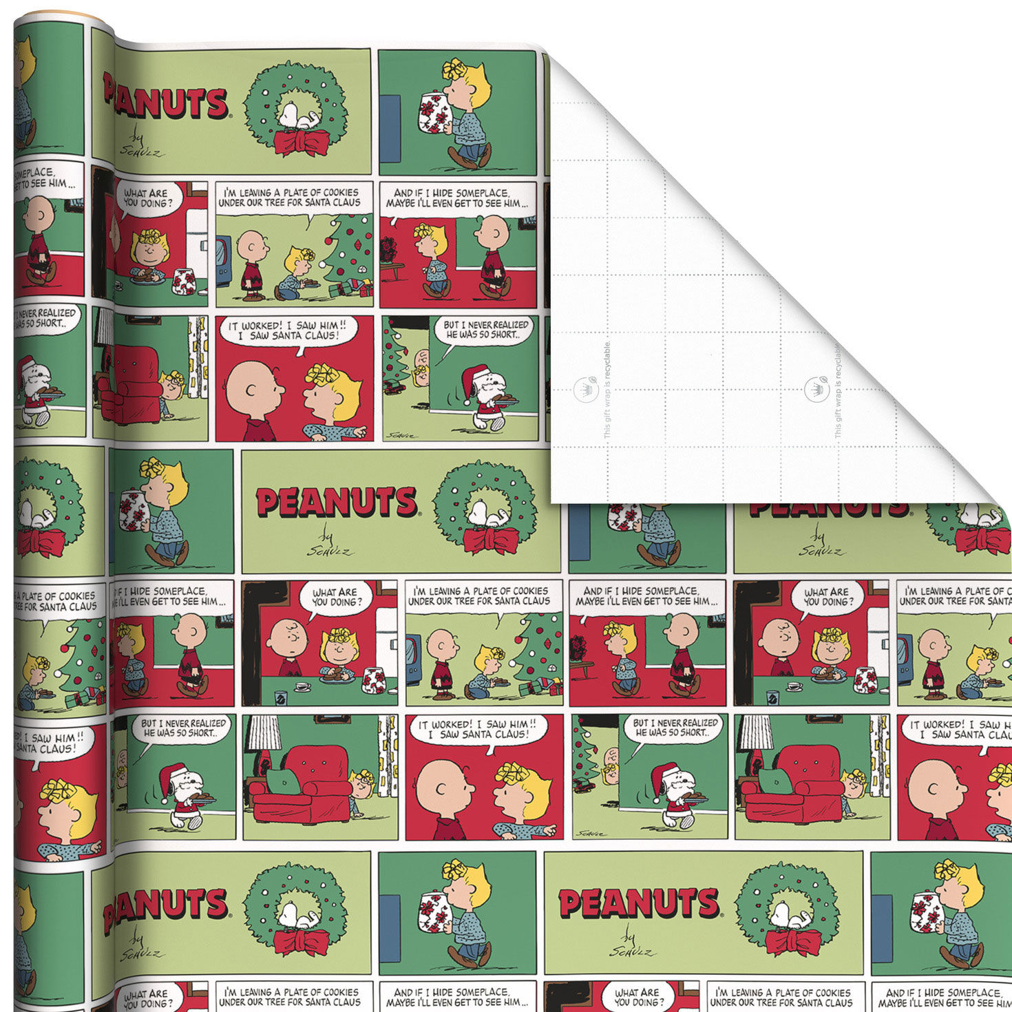 Peanuts® Classic Comics Jumbo Christmas Wrapping Paper Roll, 70 sq. ft ...