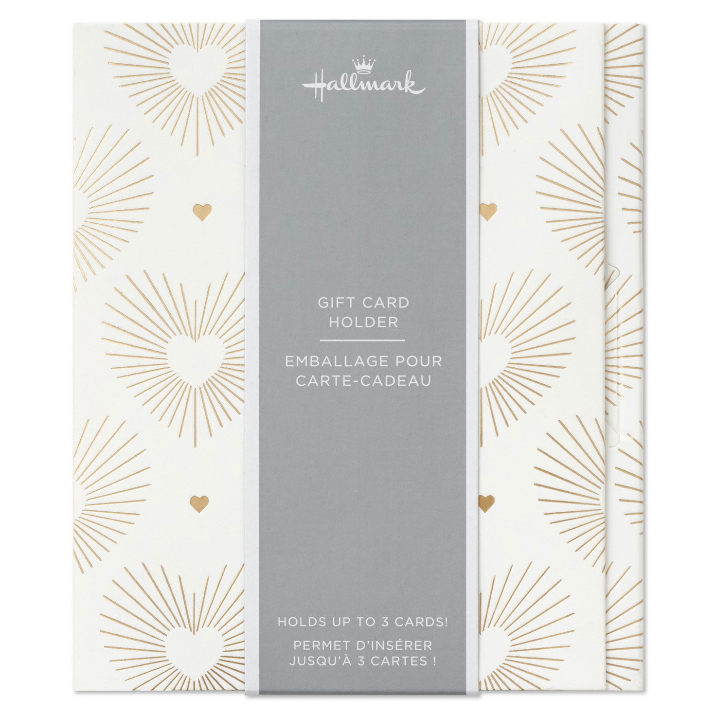 4.6" Gold Hearts on White Gift Card Holder Box - Gift Card Holders ...