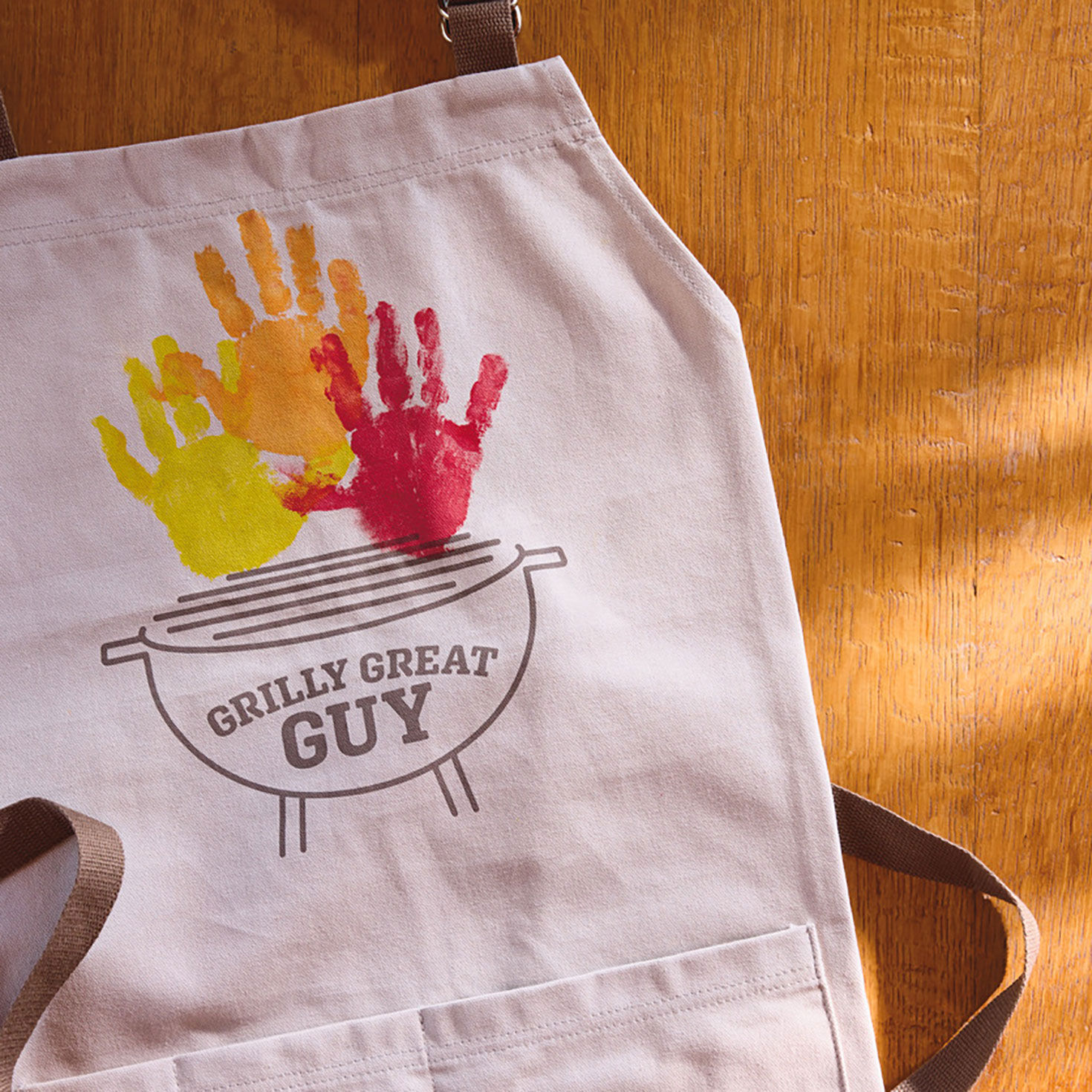Grilly Great Guy Adult Apron Handprint Kit - Kitchen Linens | Hallmark