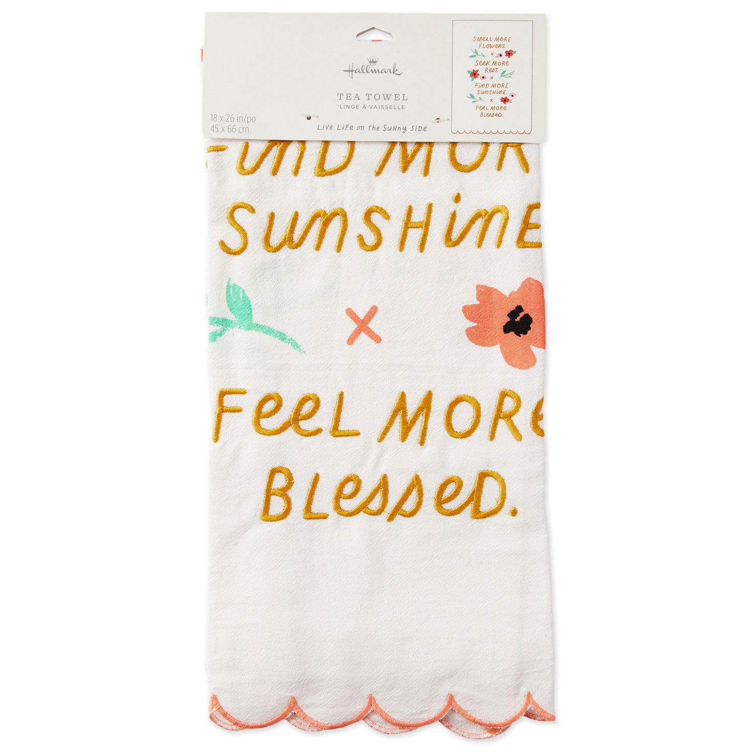 Smell More Flowers Tea Towel - Kitchen Linens | Hallmark
