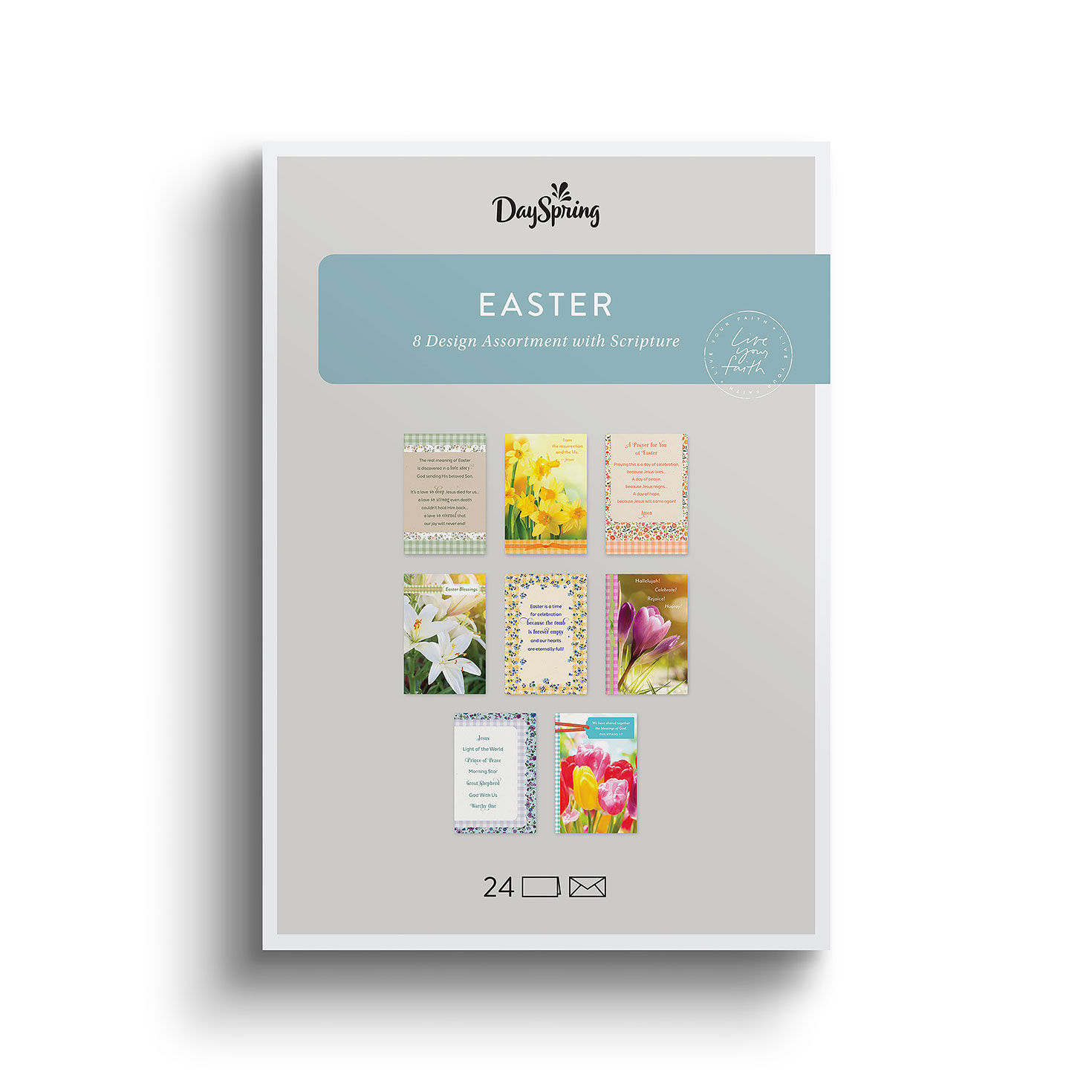 Charming Floral Patterns and Photos Assorted Religious Easter Cards ...
