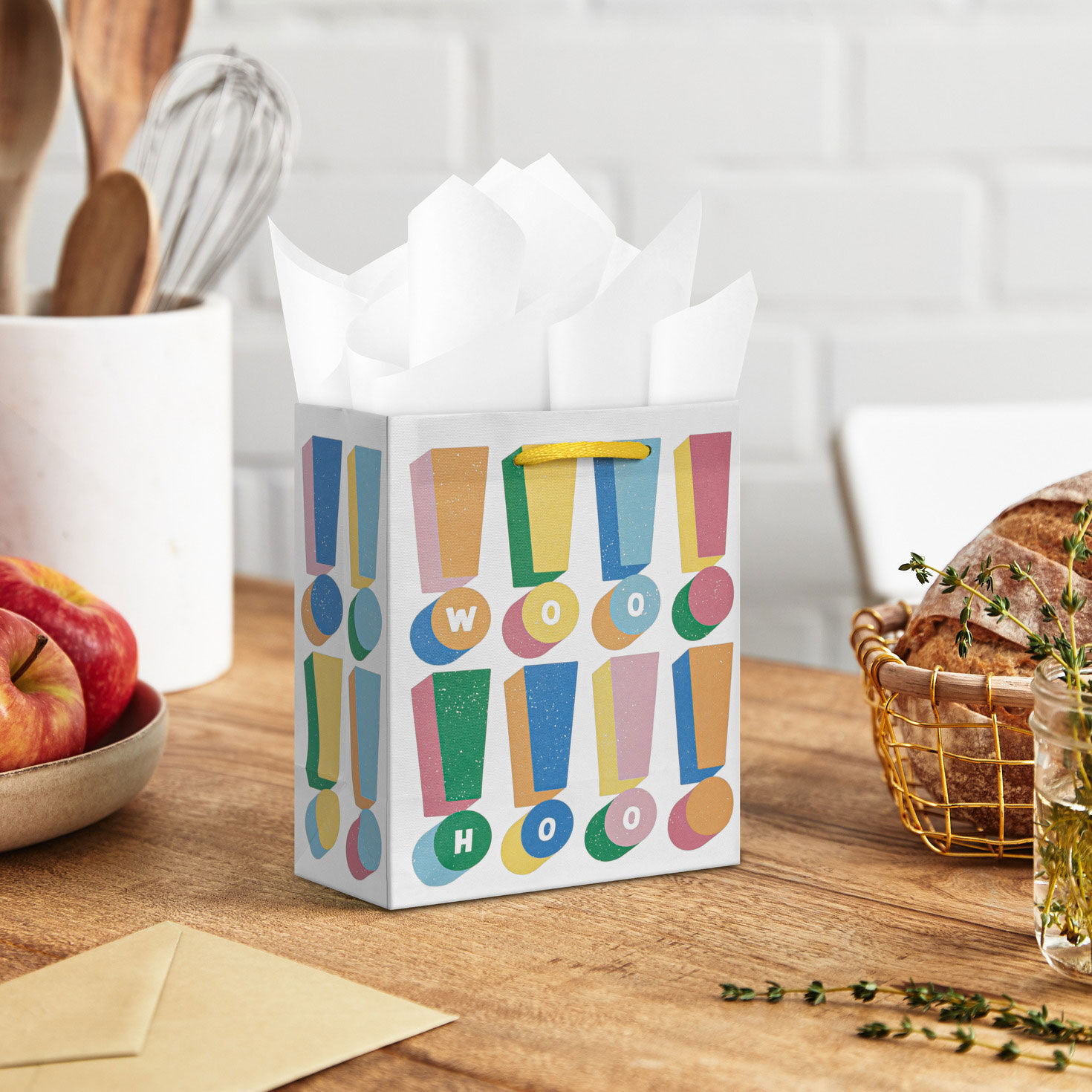 6.5" Woo Hoo Colorful Exclamations Small Gift Bag - Gift Bags | Hallmark