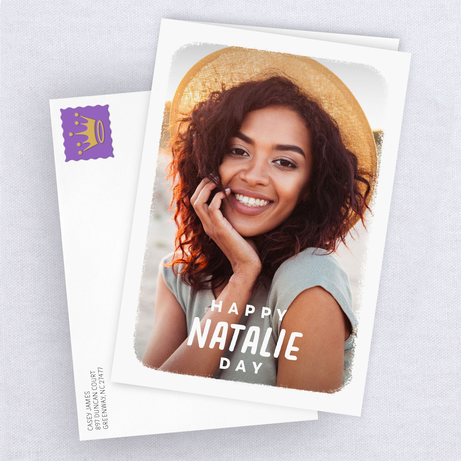 Personalized White Outline Any Occasion Photo Card - Greeting Cards ...