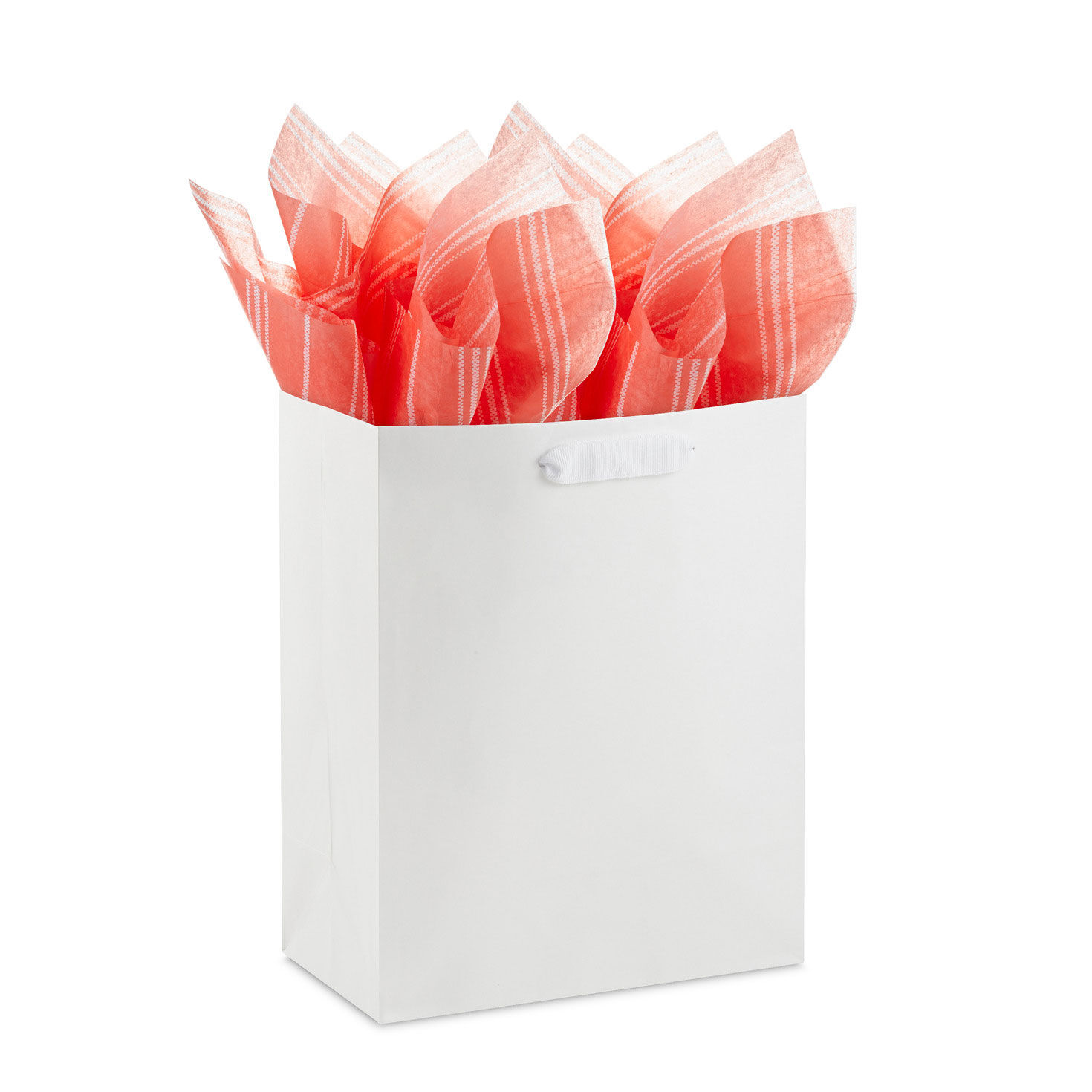 White Stripes on Coral Tissue Paper, 6 sheets - Tissue | Hallmark