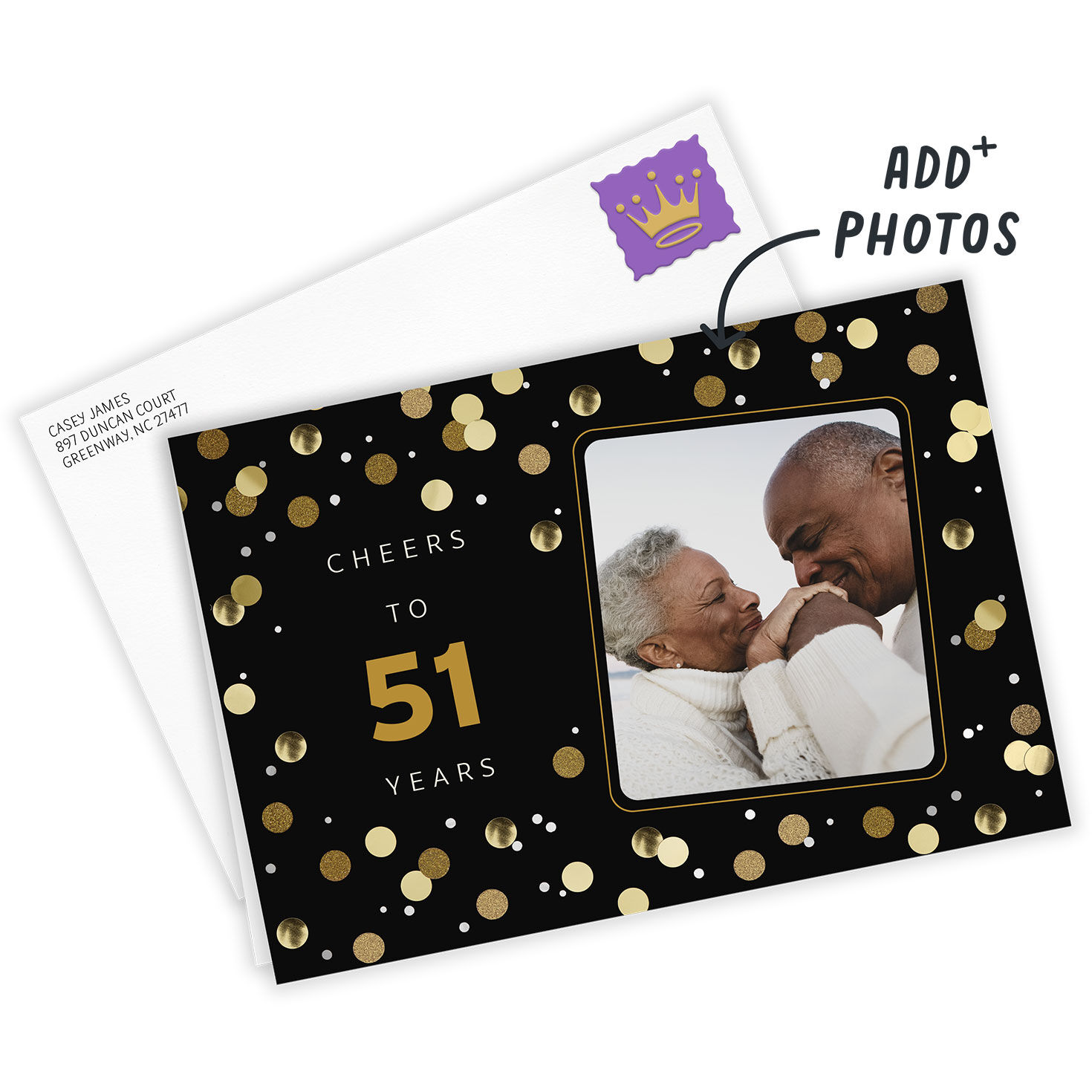 Personalized Confetti Number Celebration Photo Card - Greeting Cards ...