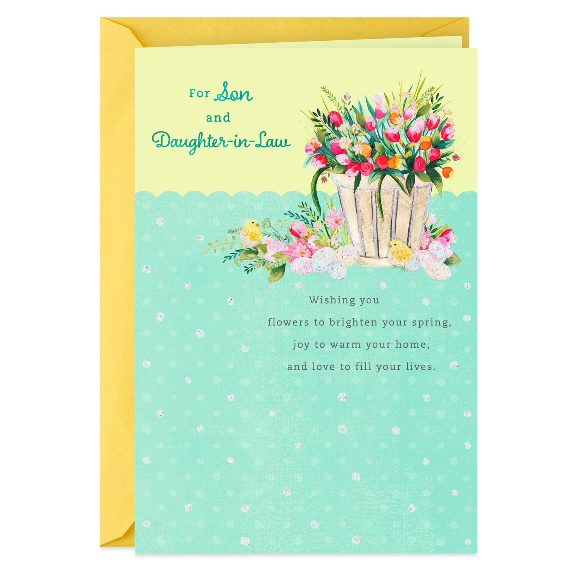 Flower Basket Easter Card For Son And Daughter In Law Greeting Cards