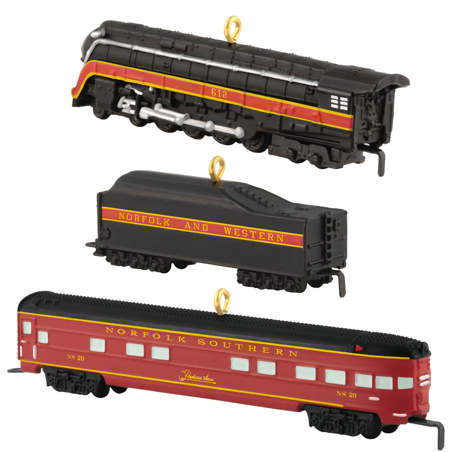 Mini Lionel® Norfolk and Western Passenger Set Ornaments, Set of 3 ...