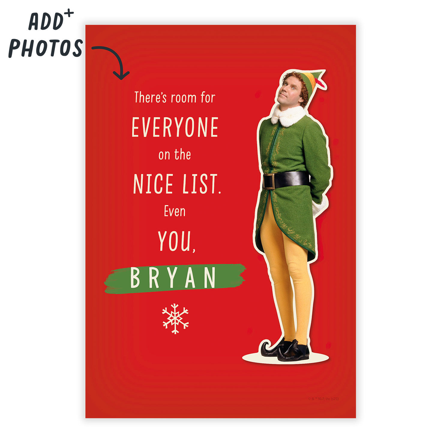 Elf Buddy the Elf™ Nice List Funny Folded Christmas Photo Card - Custom ...