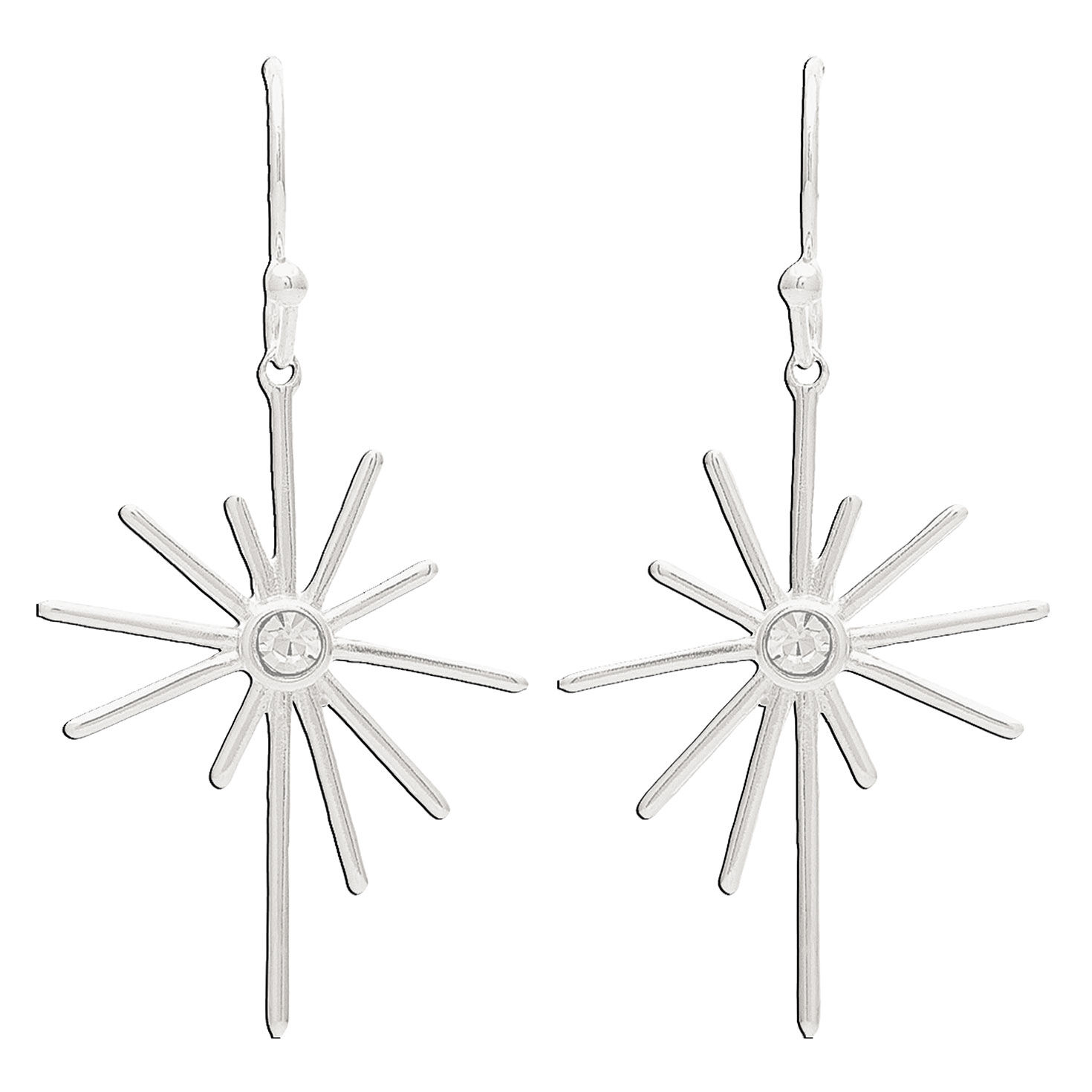 Rain Jewelry Mod Starburst Silver Metal Earrings - Earrings | Hallmark