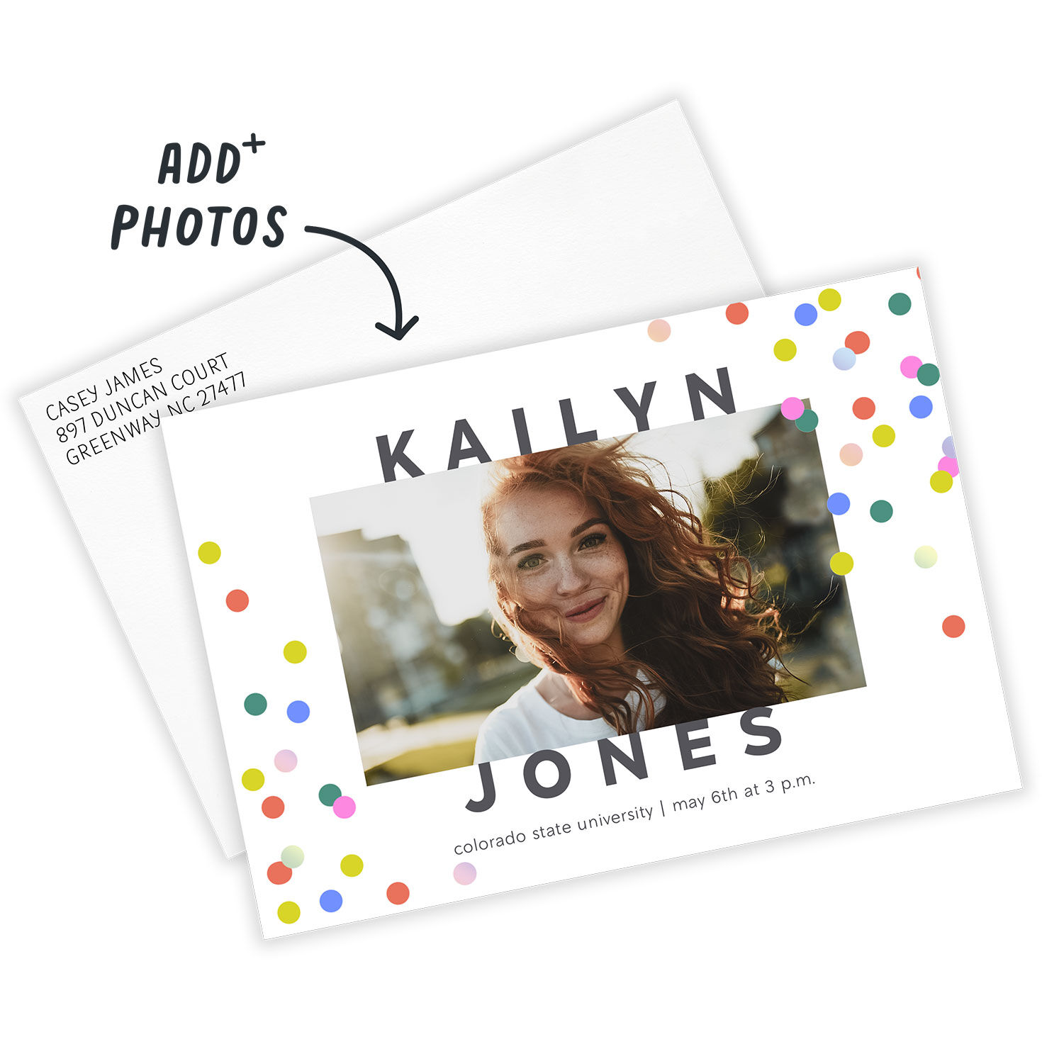 Colorful Confetti Dots Graduation Invitation - Invitations | Hallmark