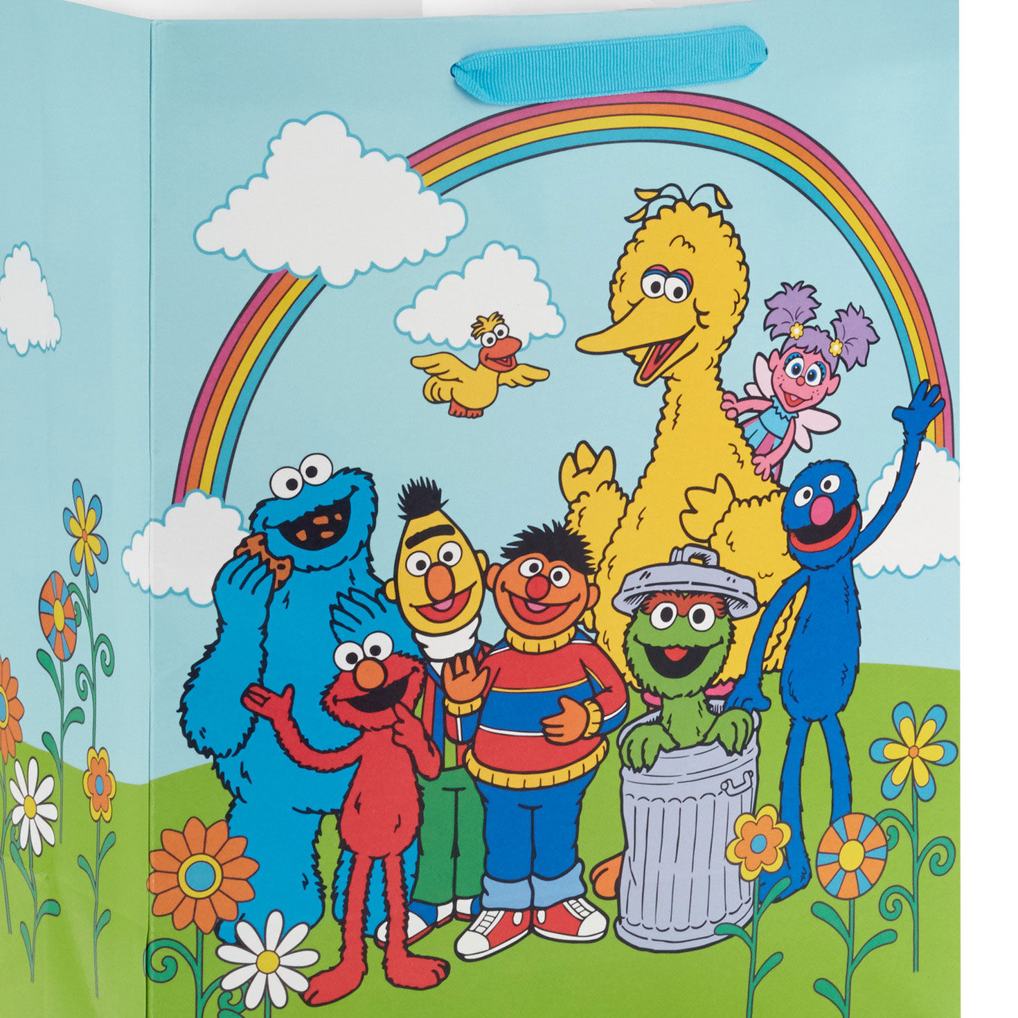 13" Sesame Street Friends Under Rainbow Large Gift Bag With Tissue ...