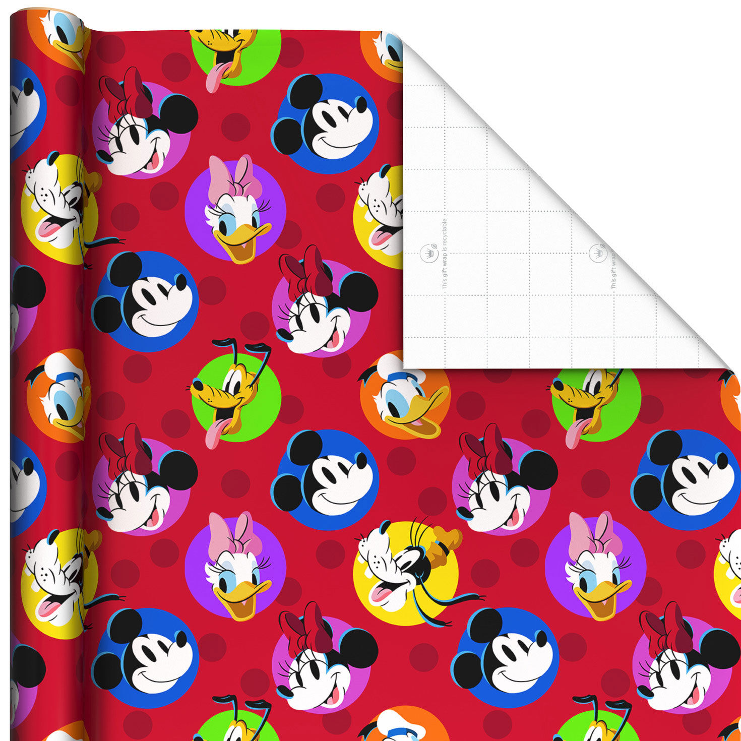 Disney Mickey Mouse Colorful Dots 3-Pack Assortment Wrapping Paper Roll ...