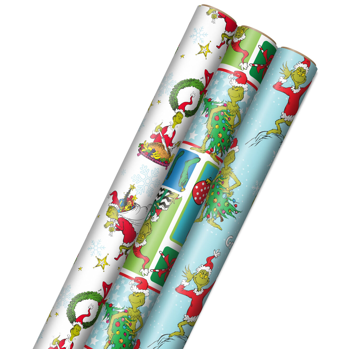 Dr. Seuss™ Grinch 3-Pack Christmas Wrapping Paper Assortment, 105 sq ...