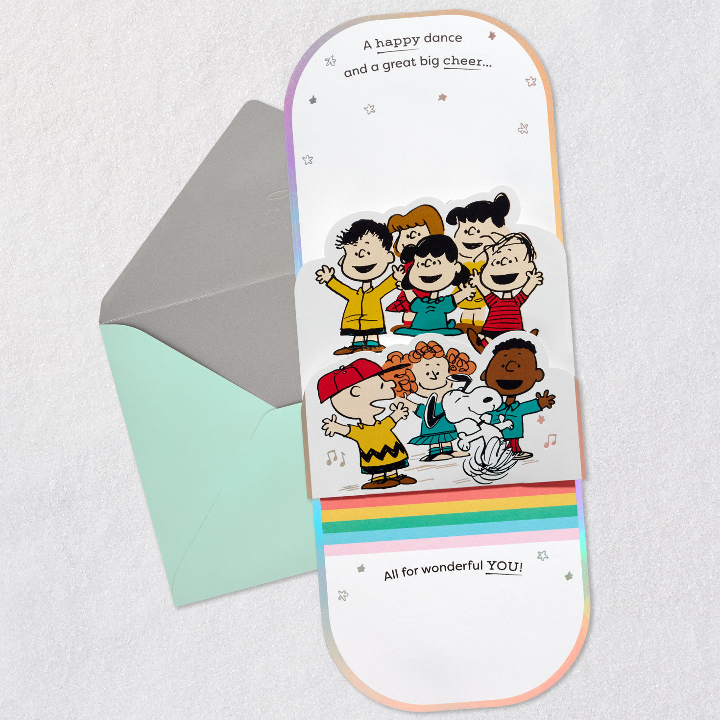 The Peanuts® Gang Cheers to Wonderful You Pop-Up Card - Greeting Cards ...
