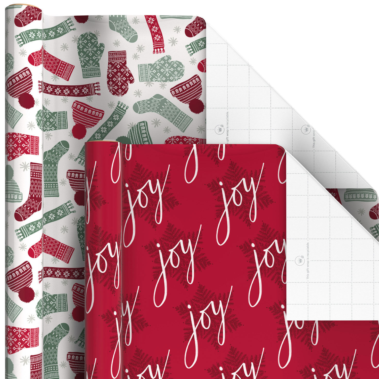 Cozy Patterns 6-Pack Assorted Holiday Wrapping Paper Roll Bundle, 150 ...