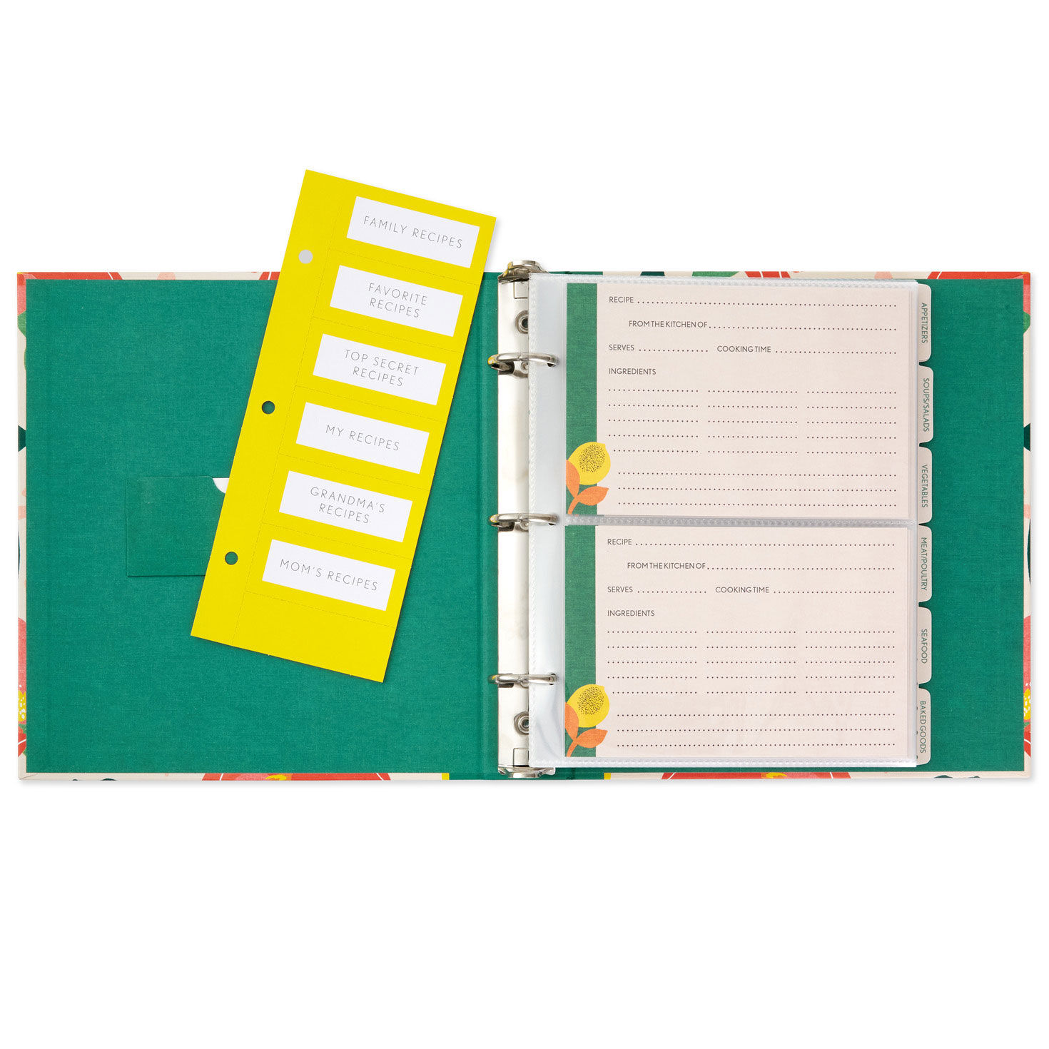Bright Citrus Customizable Recipe Organizer Book - Recipe Organizers ...