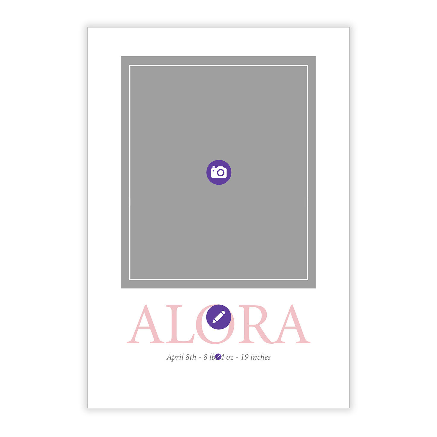 Square Frame Pink Birth Announcement - Announcements | Hallmark