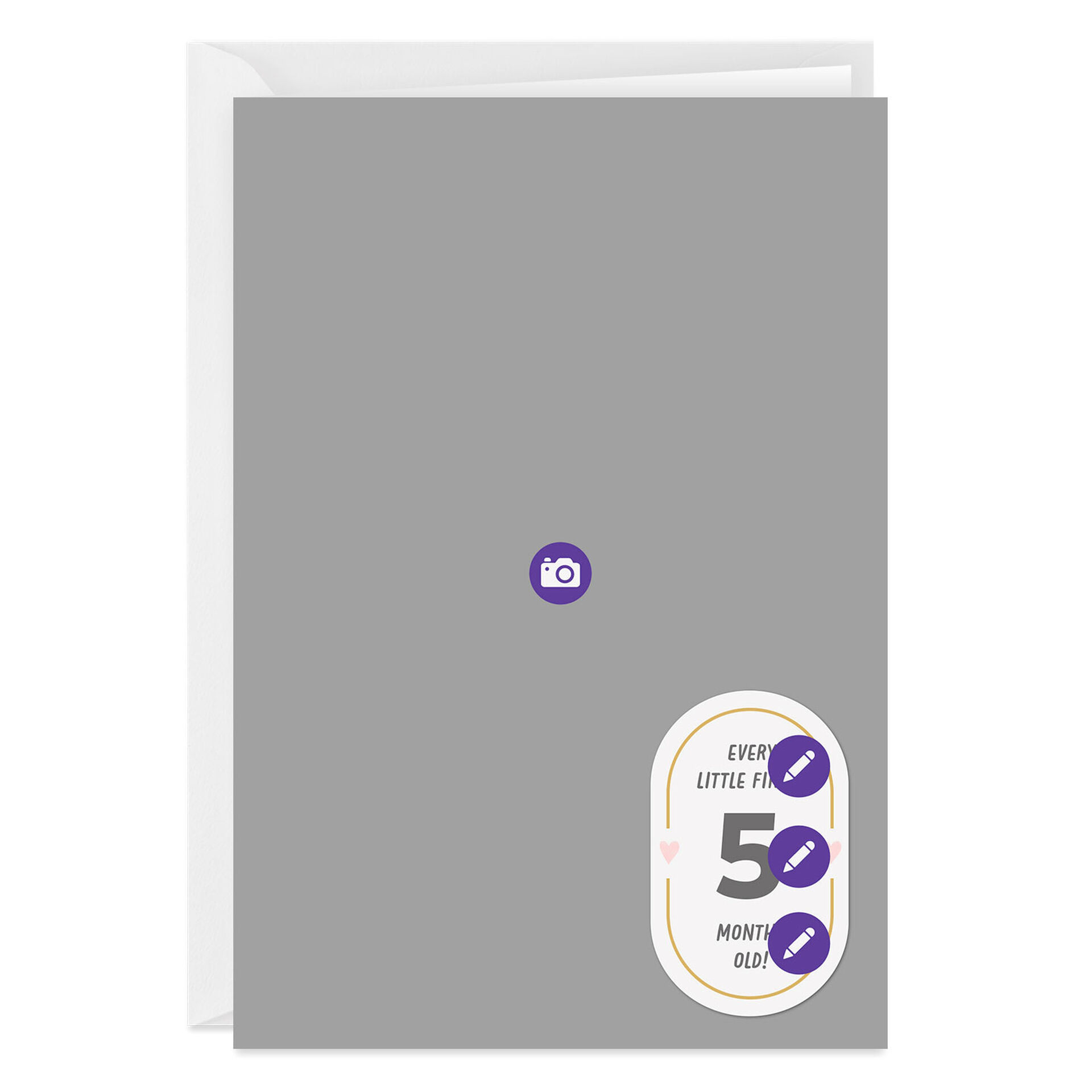 Personalized Milestone Badge with Hearts Photo Card - Greeting Cards ...