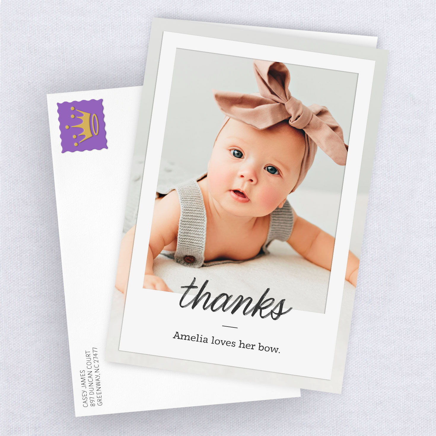 Personalized Snapshot Frame Thank-You Photo Card - Greeting Cards ...