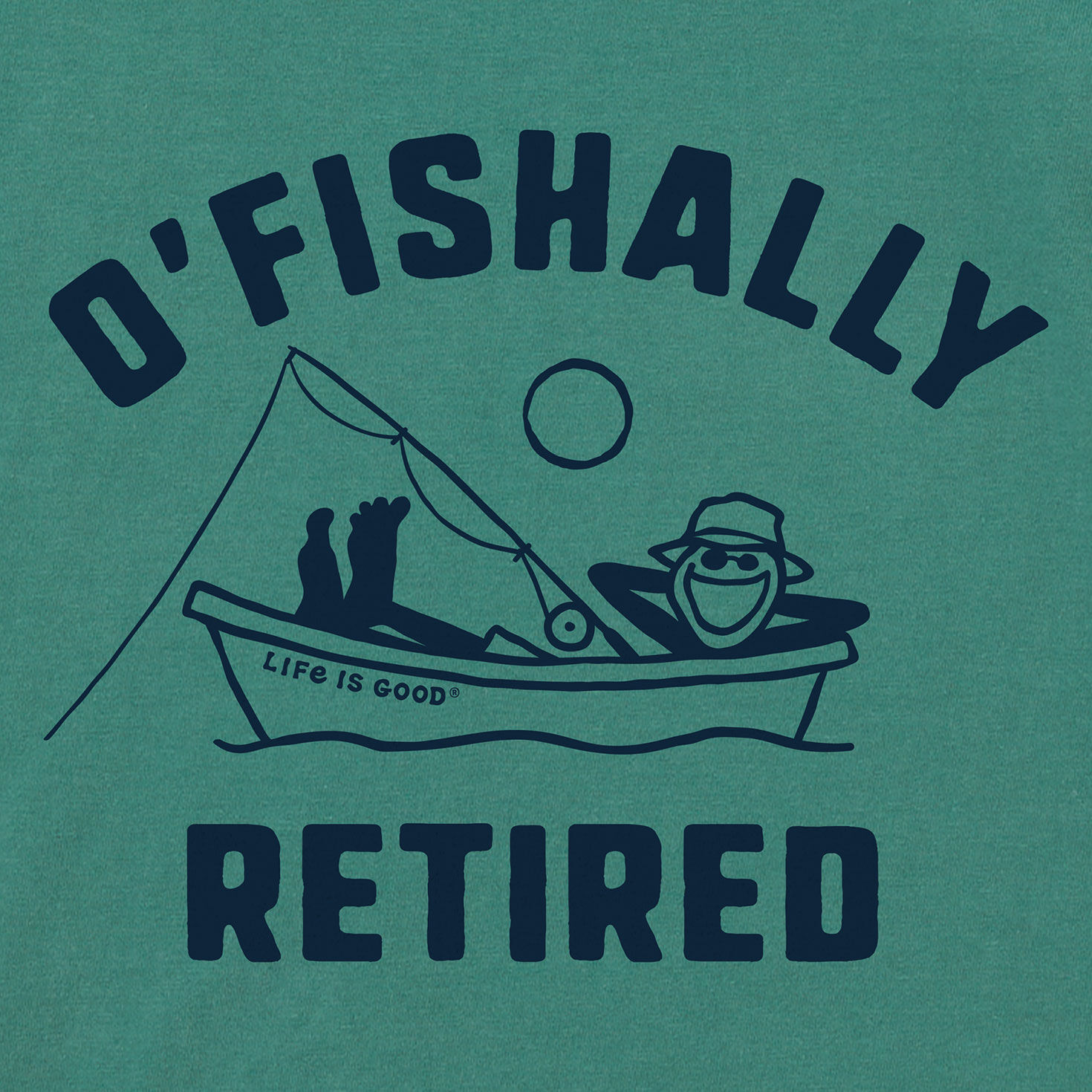 Life Is Good Men's O'Fishally Retired Green T-Shirt - Shirts & Clothing ...