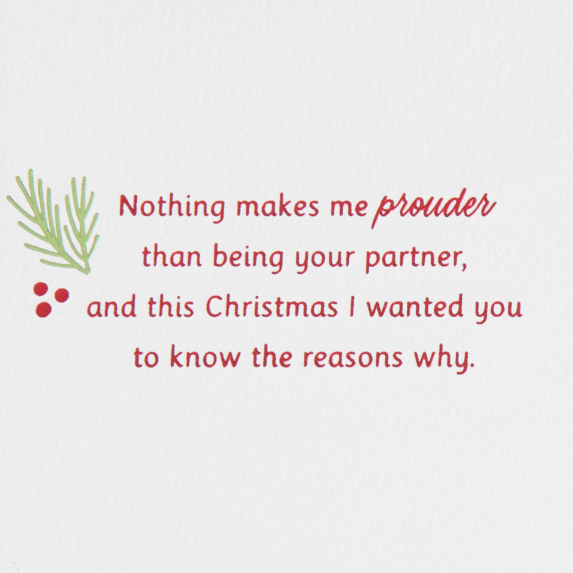 So Proud to be Your Partner Christmas Card for Wife - Greeting Cards ...