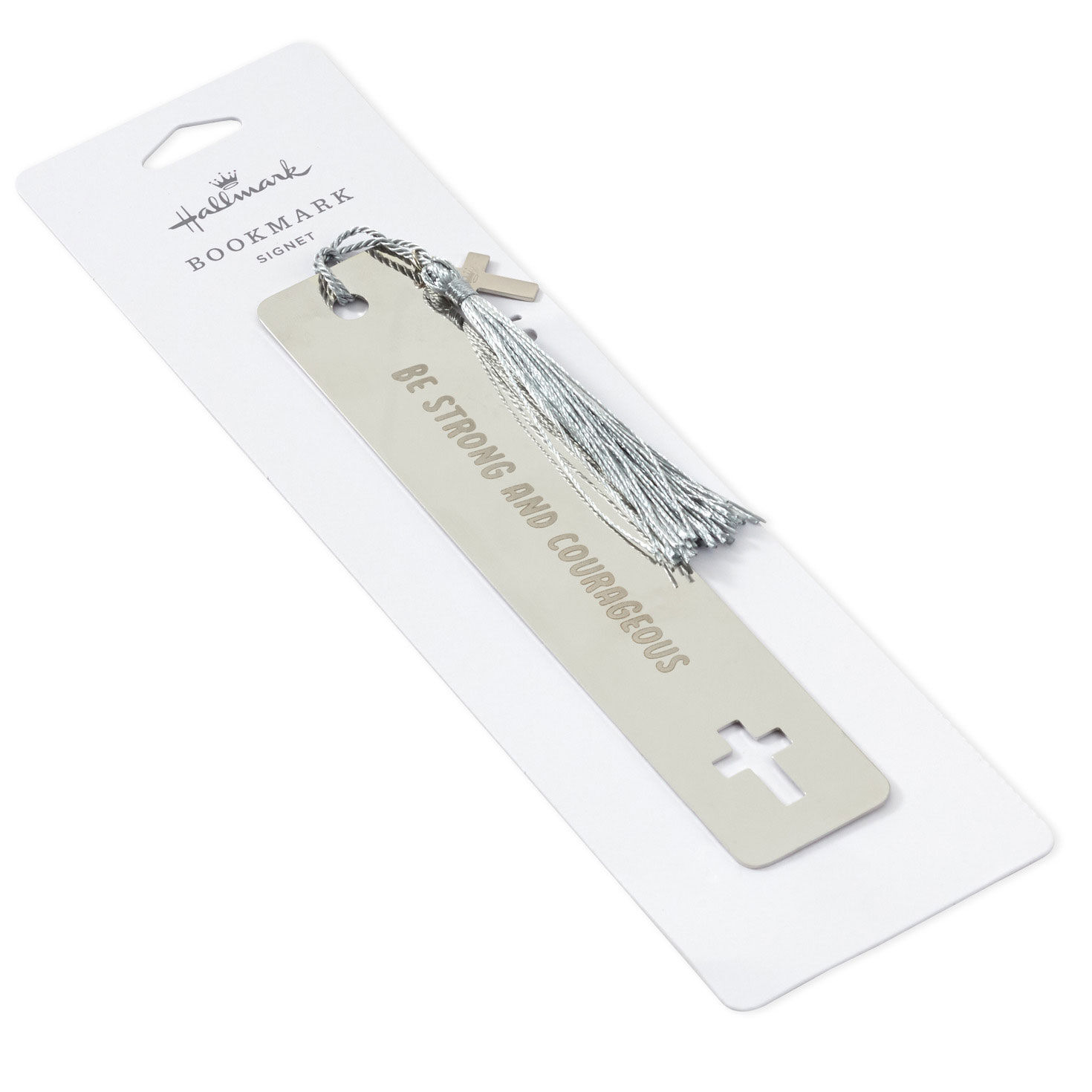 Be Strong and Courageous Metal Bookmark With Cross Charm - Office ...