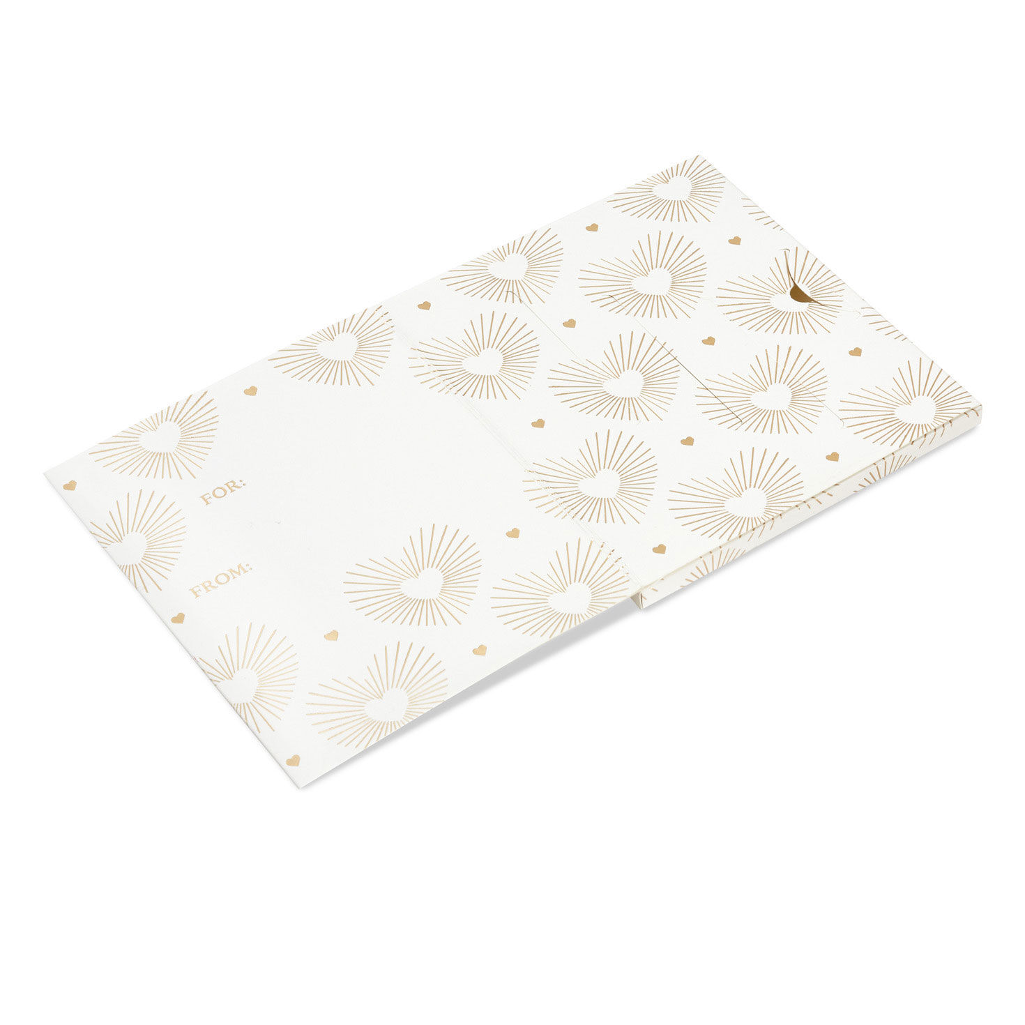 4.6" Gold Hearts on White Gift Card Holder Box - Gift Card Holders ...