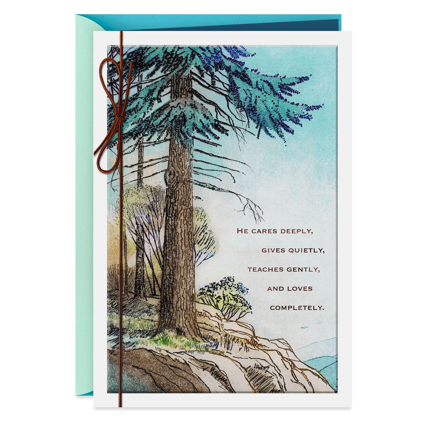 Pine Tree Landscape Scene Birthday Card for Dad - Greeting Cards - Hallmark